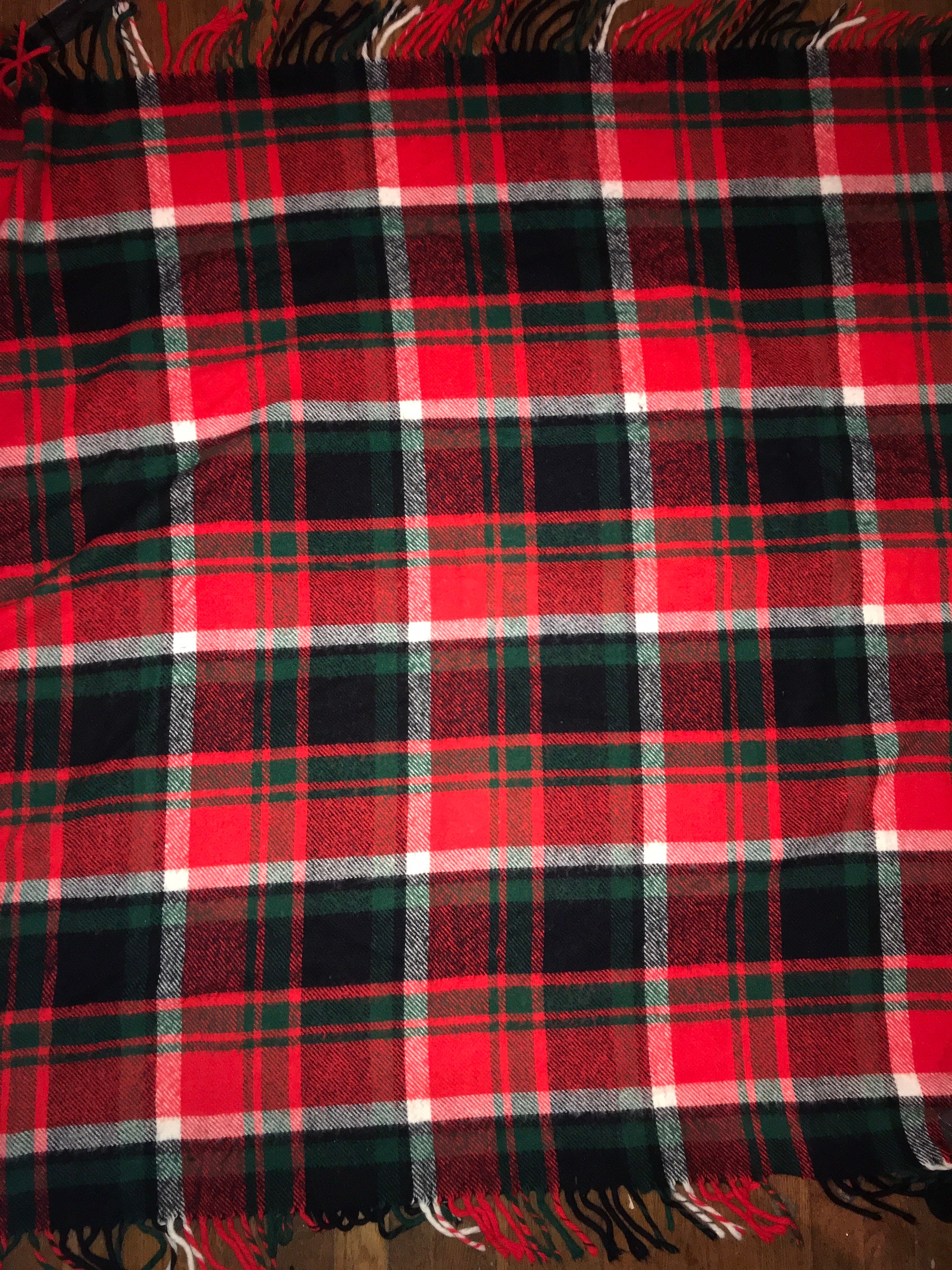 Vintage Troy Leisure Blanket . Red Plaid Wool Like Blanket. Troy ...