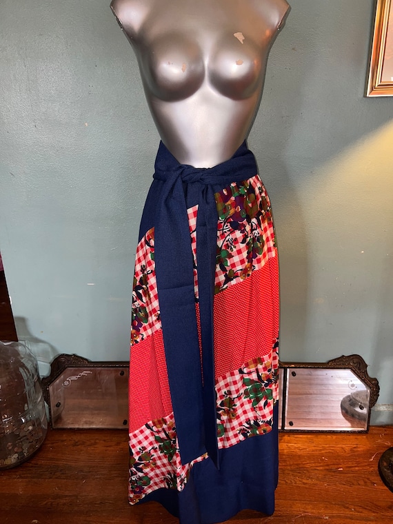 Vintage 70’s Chessa Davis Maxi Skirt. Patchwork, Quil… - Gem