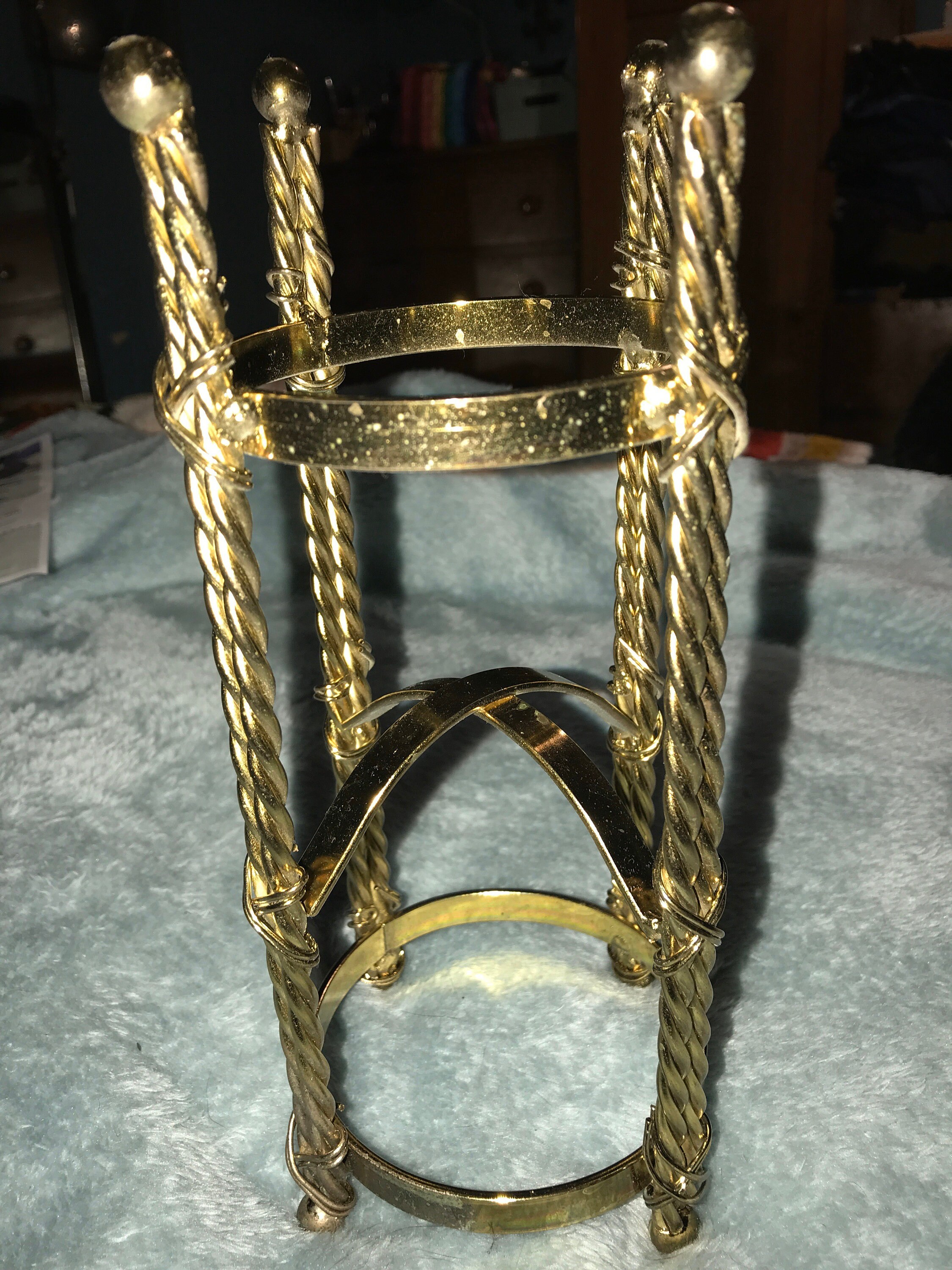 Vintage Brass Stand. Vintage Brass Gazing Ball, Crystal Ball Stand ...