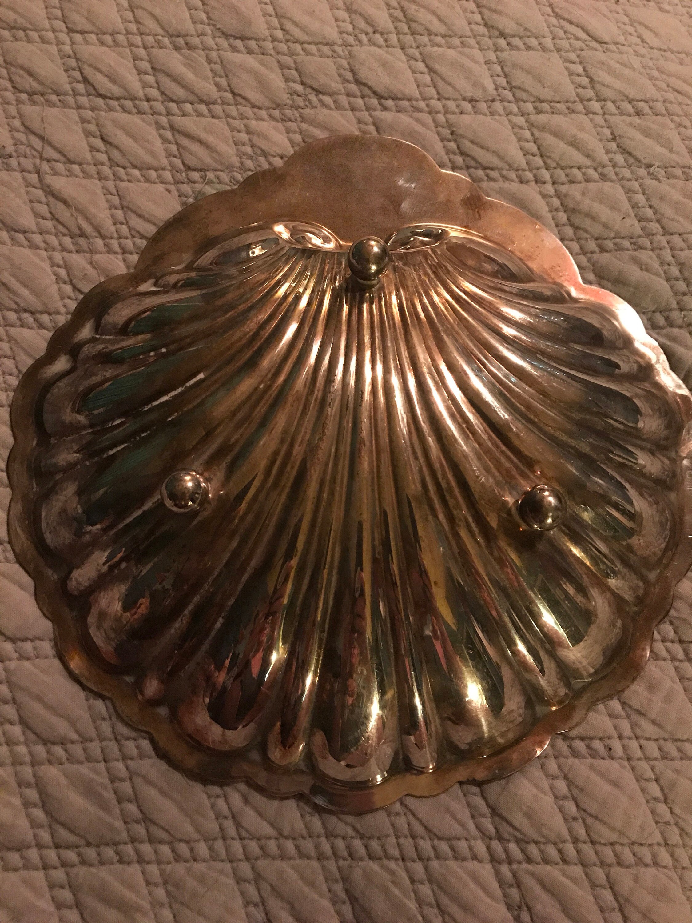 Vintage Silverplate Shell Dish. Silver Shell Bowl. Vintage Silver Shell ...