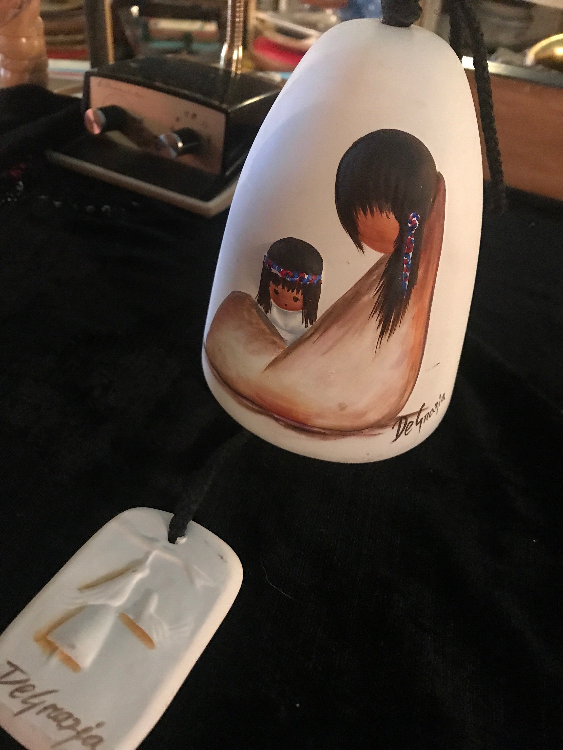 Vintage DeGrazia Ceramic Bell. Native American Ceramic Bell Windchime ...