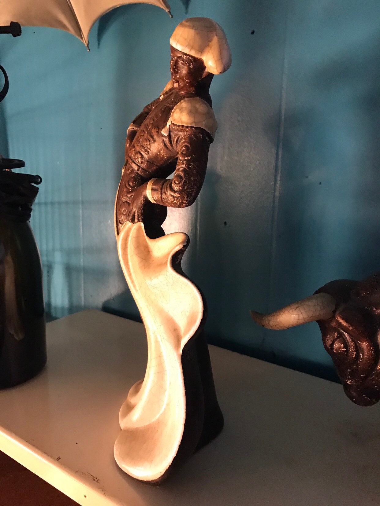 Vintage Ceramic Bull and Matador. Ceramic Pottery Bull. Ceramic Pottery ...