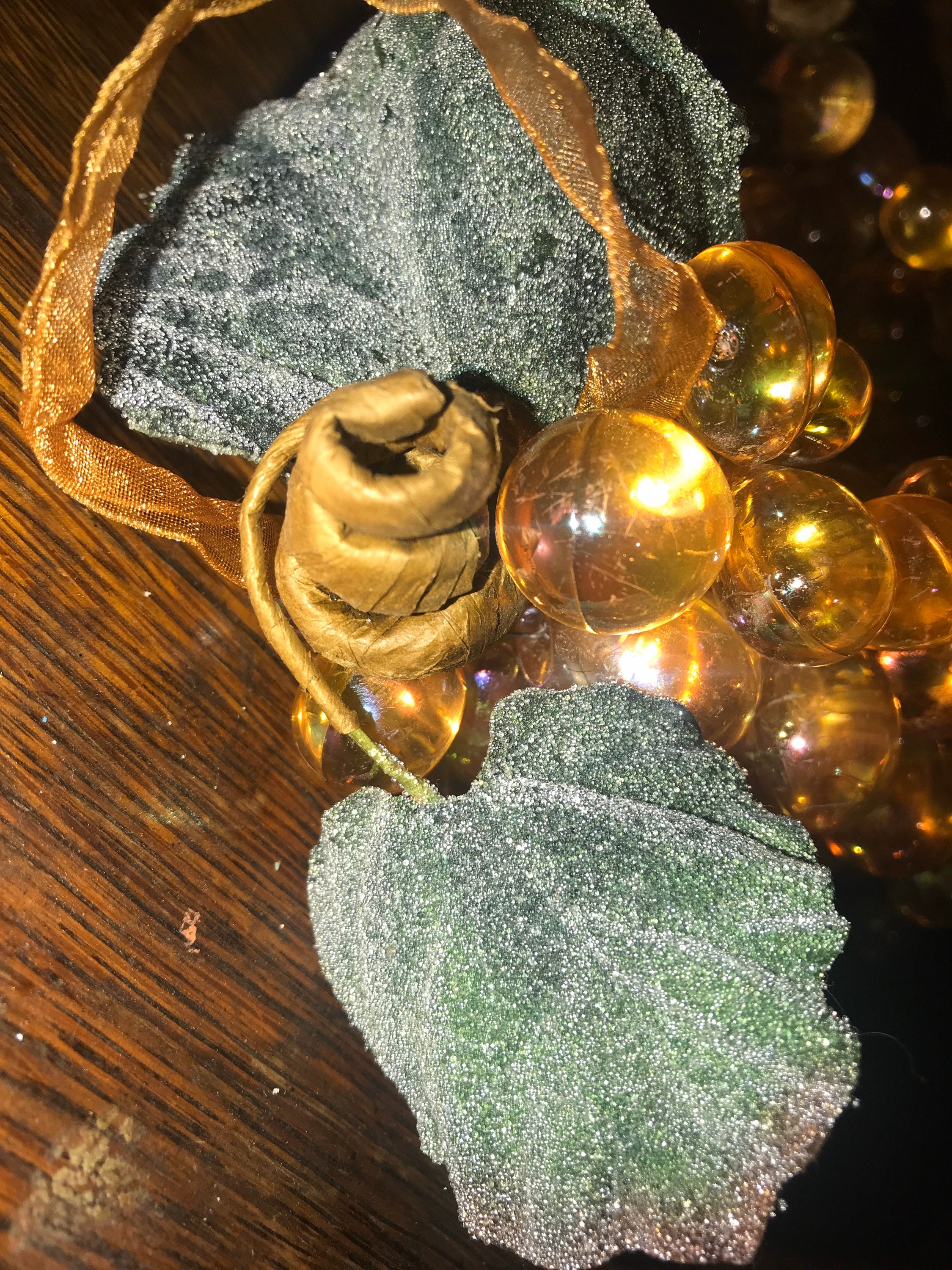 Vintage Plastic Grapes. Beaded Grape Ornaments. Plastic Golden Orange ...
