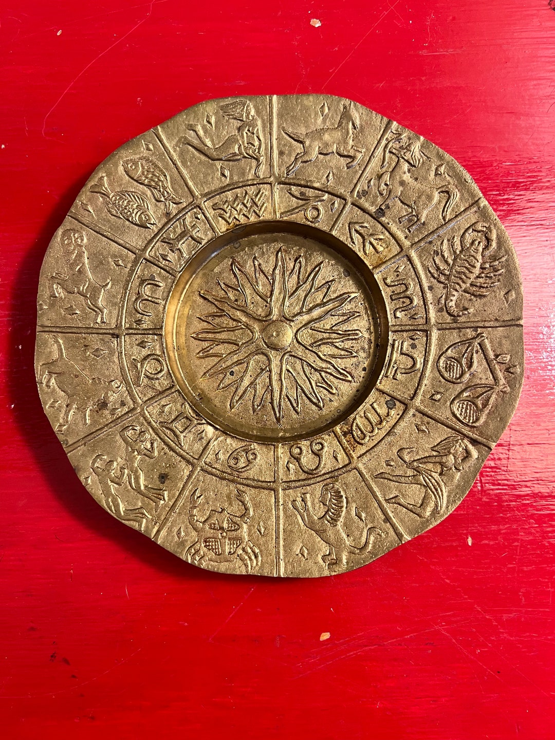 Vintage Brass Zodiac Plate. Brass Zodiac Dish, Ashtray. Very Cool ...