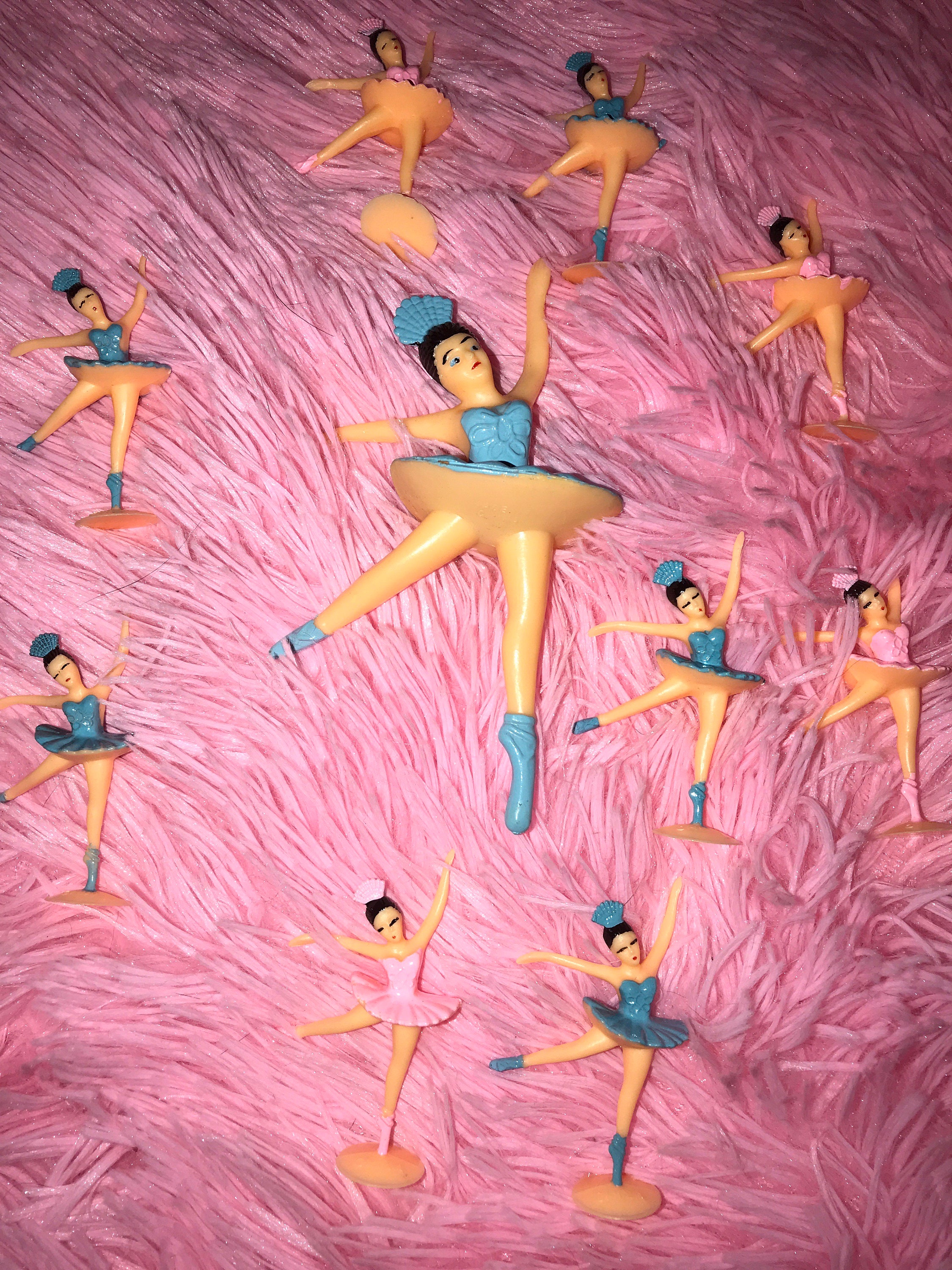 Vintage Plastic Ballerina Cake Decorations. Pink and Blue Ballerina ...