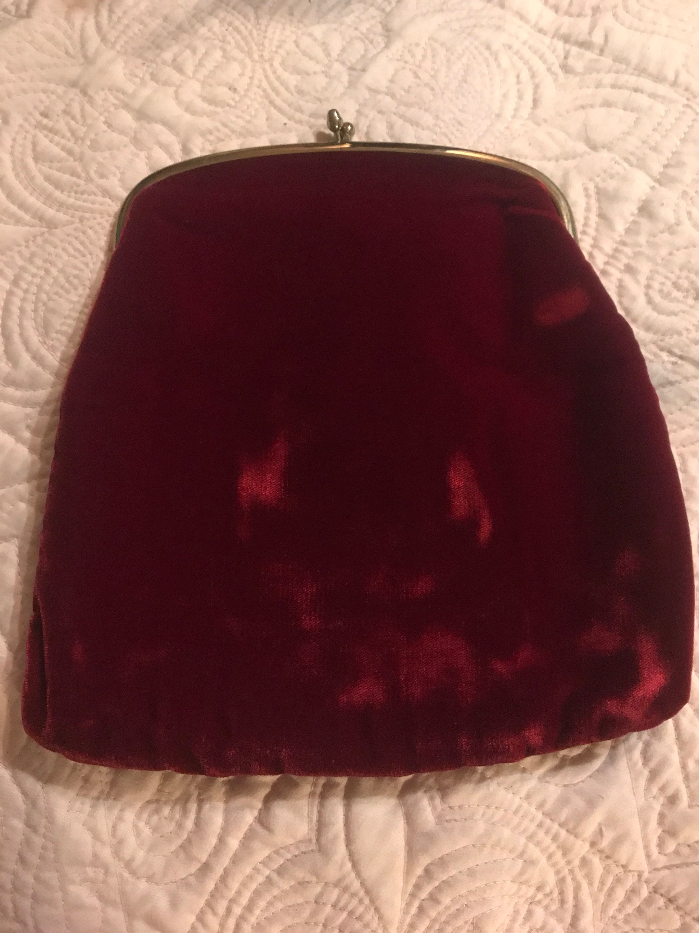 Vintage Ingber Red Clutch. Vintage Red Velvet Clutch Purse. Red Velvet ...