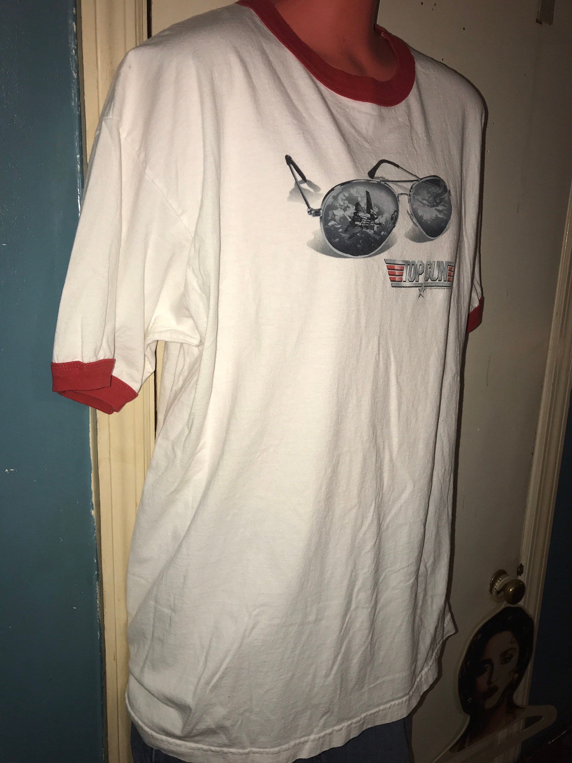 Vintage Top Gun T Shirt White And Red Top Gun Movie T Shirt Maverick Top Gun Tee Size Extra Large