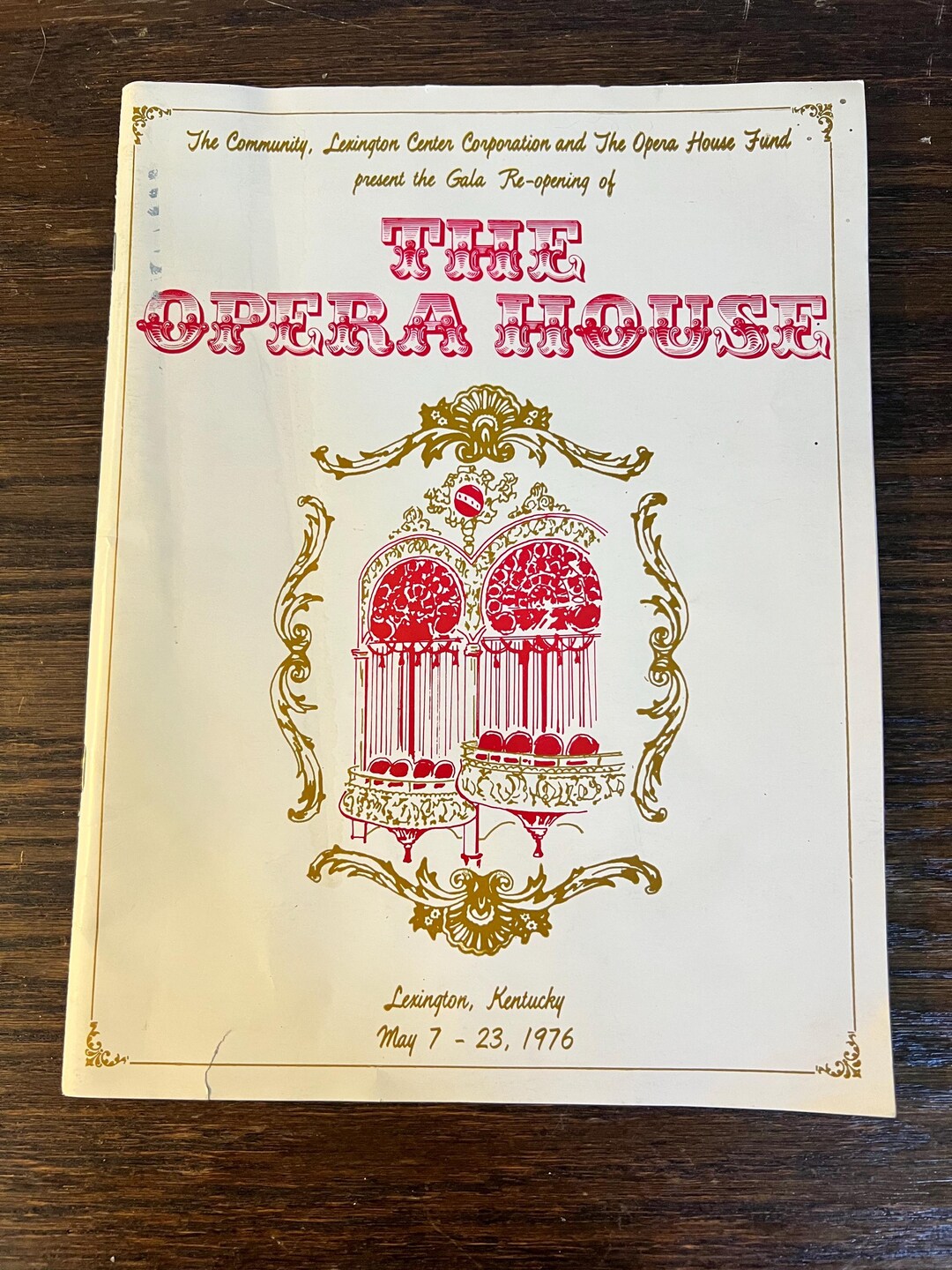 Vintage 1976 the Opera House Booklet, Opera House Lexington, Kentucky ...