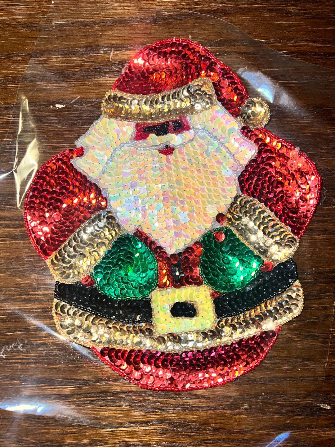 Vintage Large Sequin Santa Claus Applique - Etsy