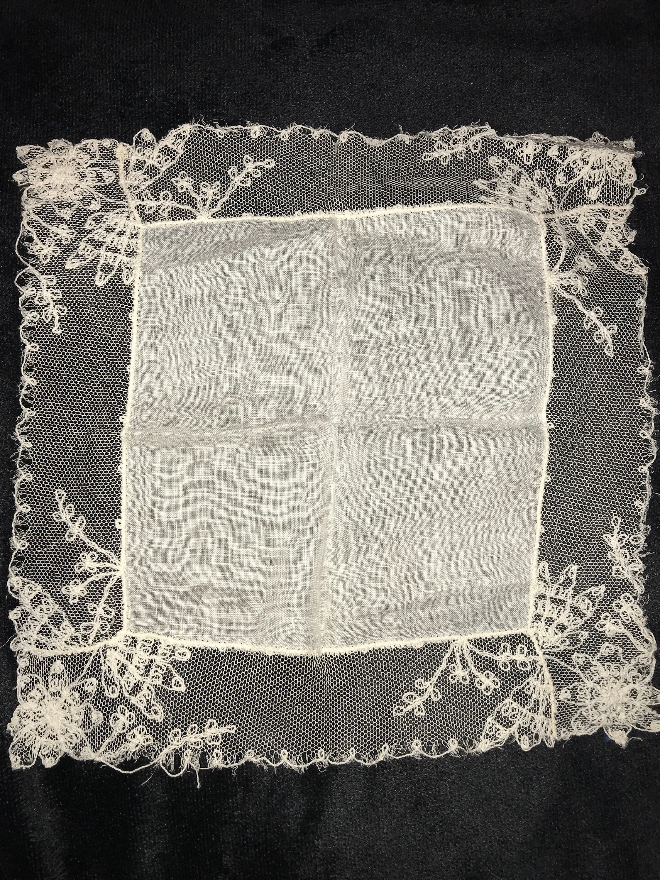 Vintage White Lace Handkerchief, Wedding Vintage White Lace Handkerchief, Wedding
