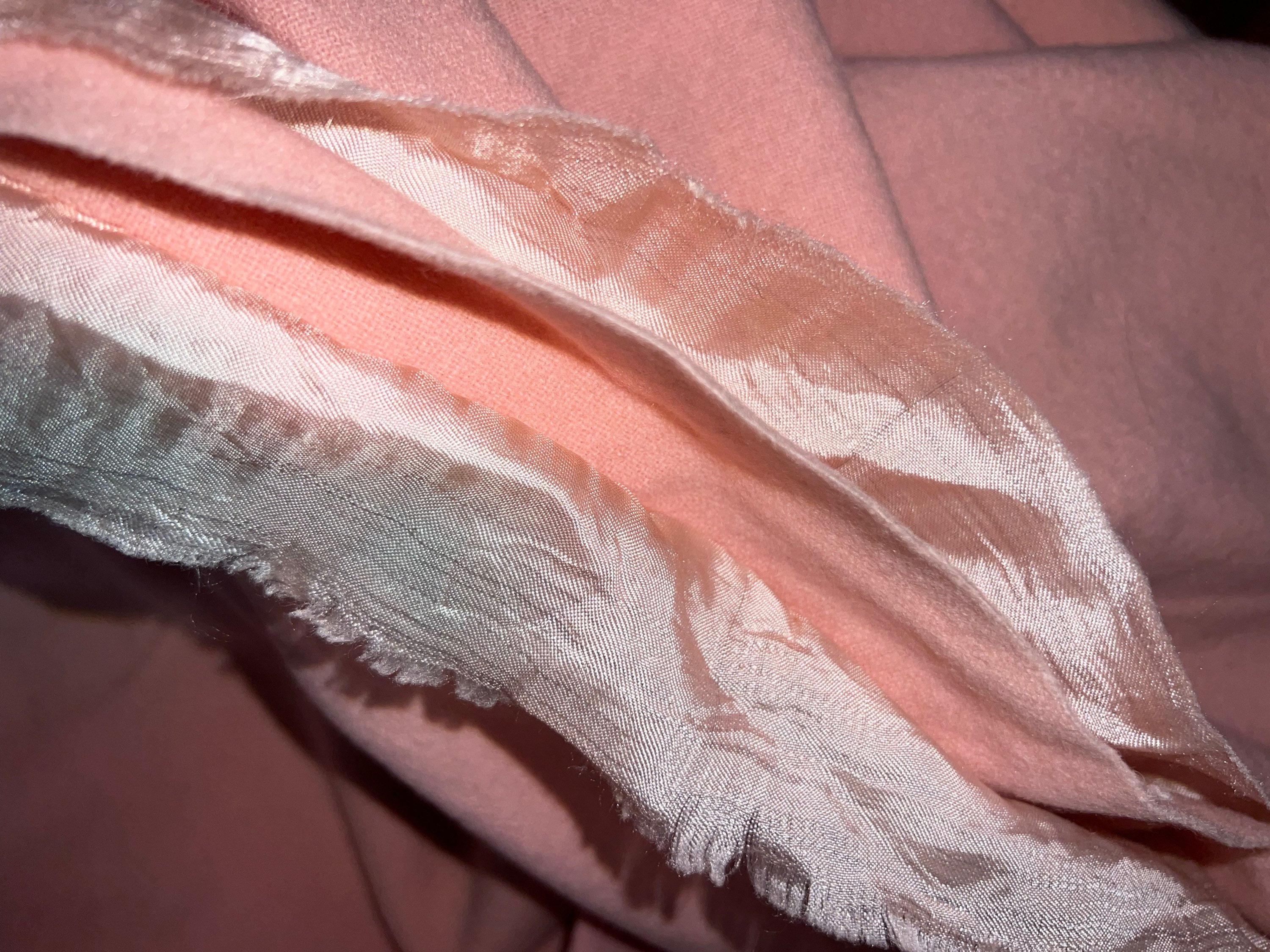 Vintage Pink Hope Chest Blanket. Pink Wool Blanket With Pink Satin Trim ...