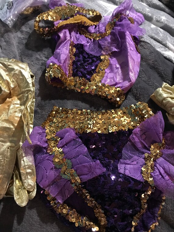 Vintage 1960’s Sequin Purple and Gold Tap Costume. Ad… - Gem