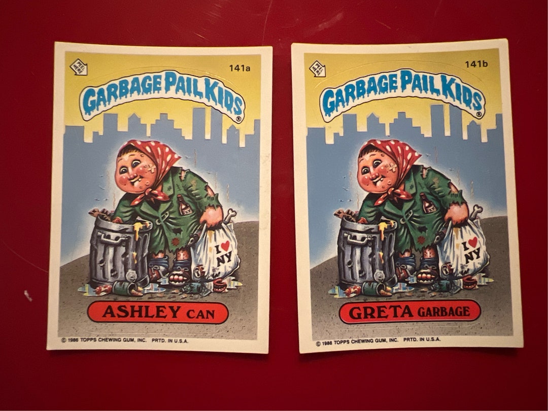 Vintage 1986 Garbage Pail Kids Cards Set of Two, 141 A and B. Ashley ...