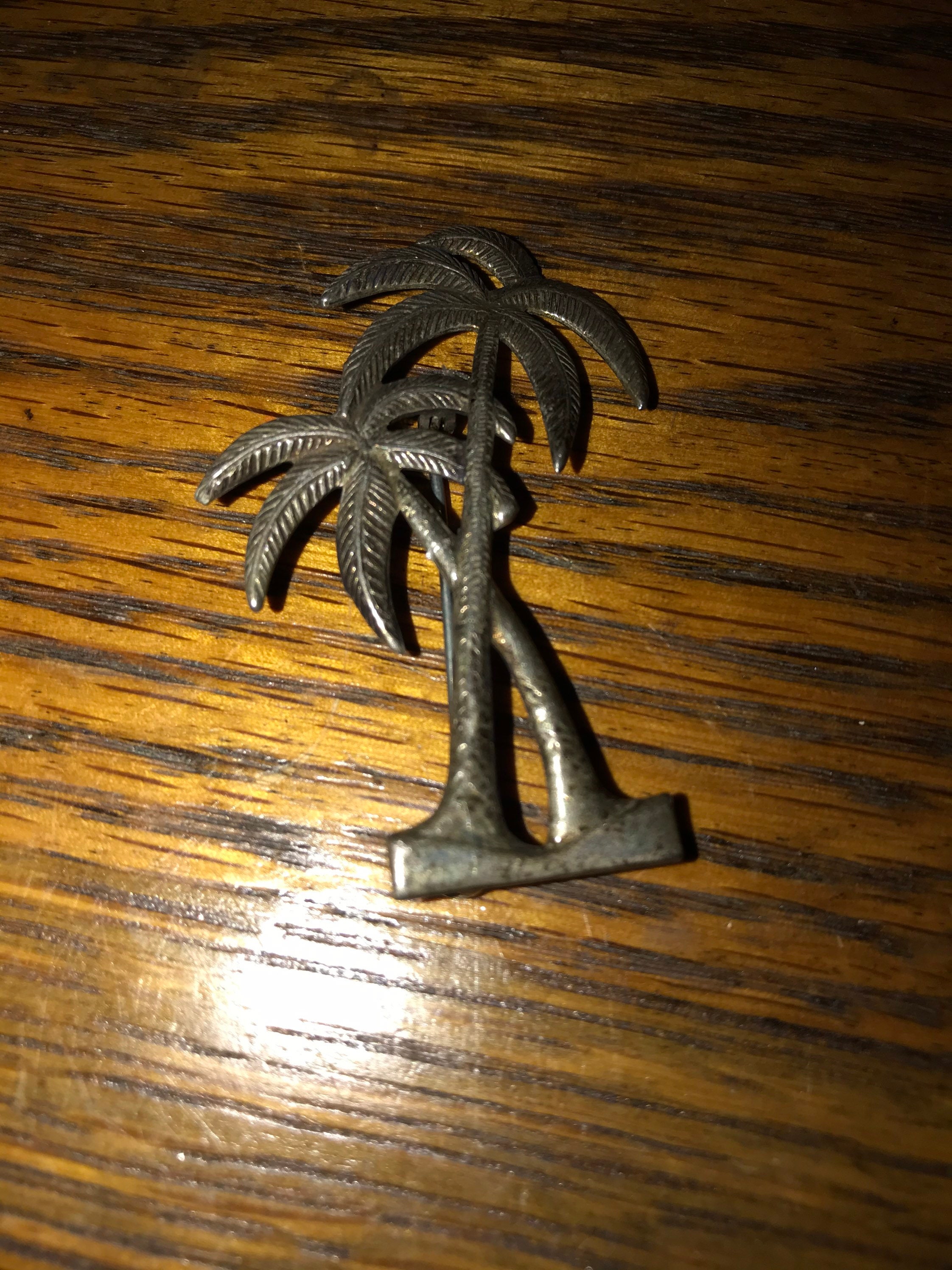 Vintage Sterling Silver Palm Tree Pin. Sterling Double Palm Trees ...
