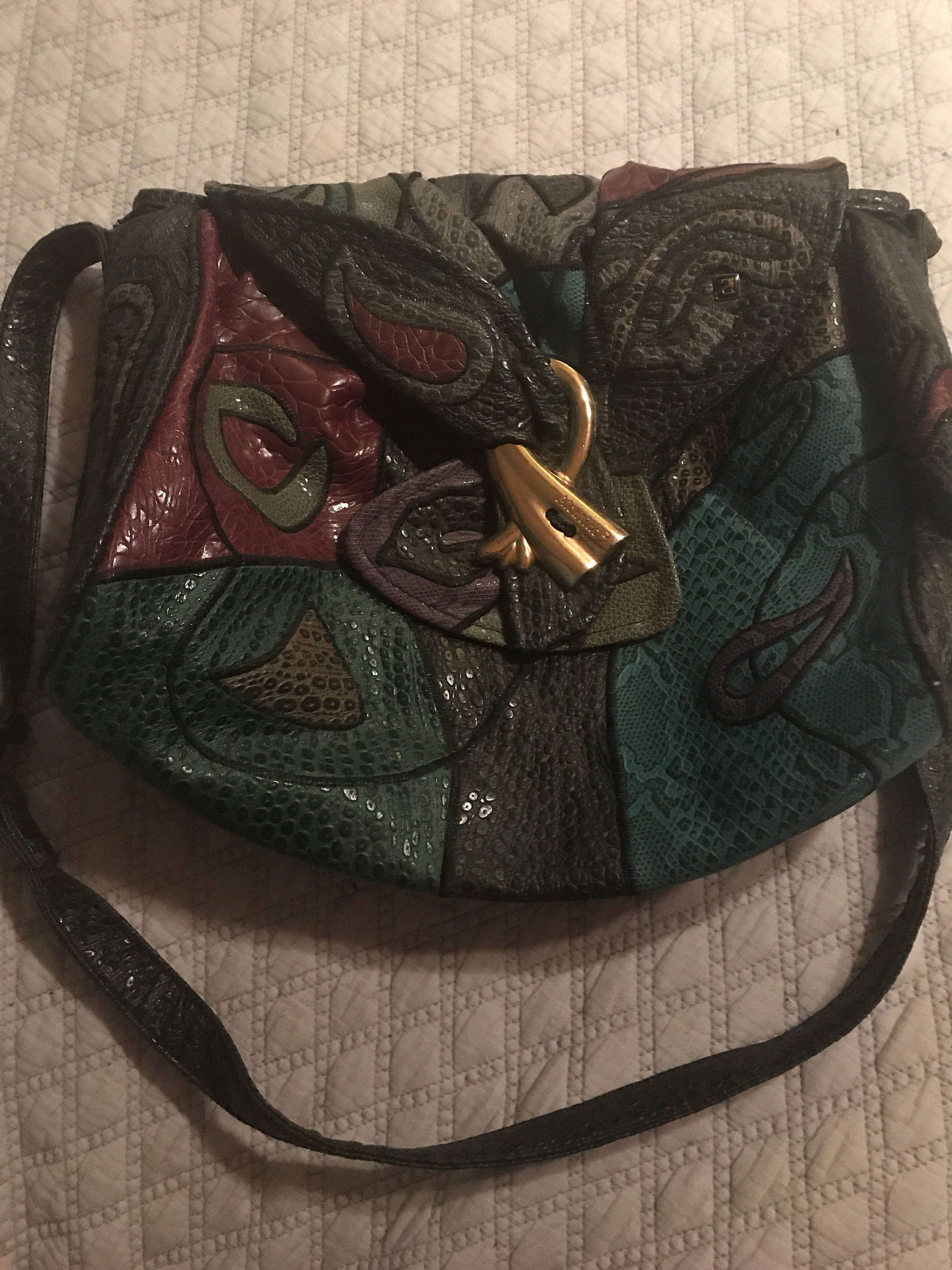 Vintage Patchwork Purse. Leather Patchwork Purse. Alentino Purse ...