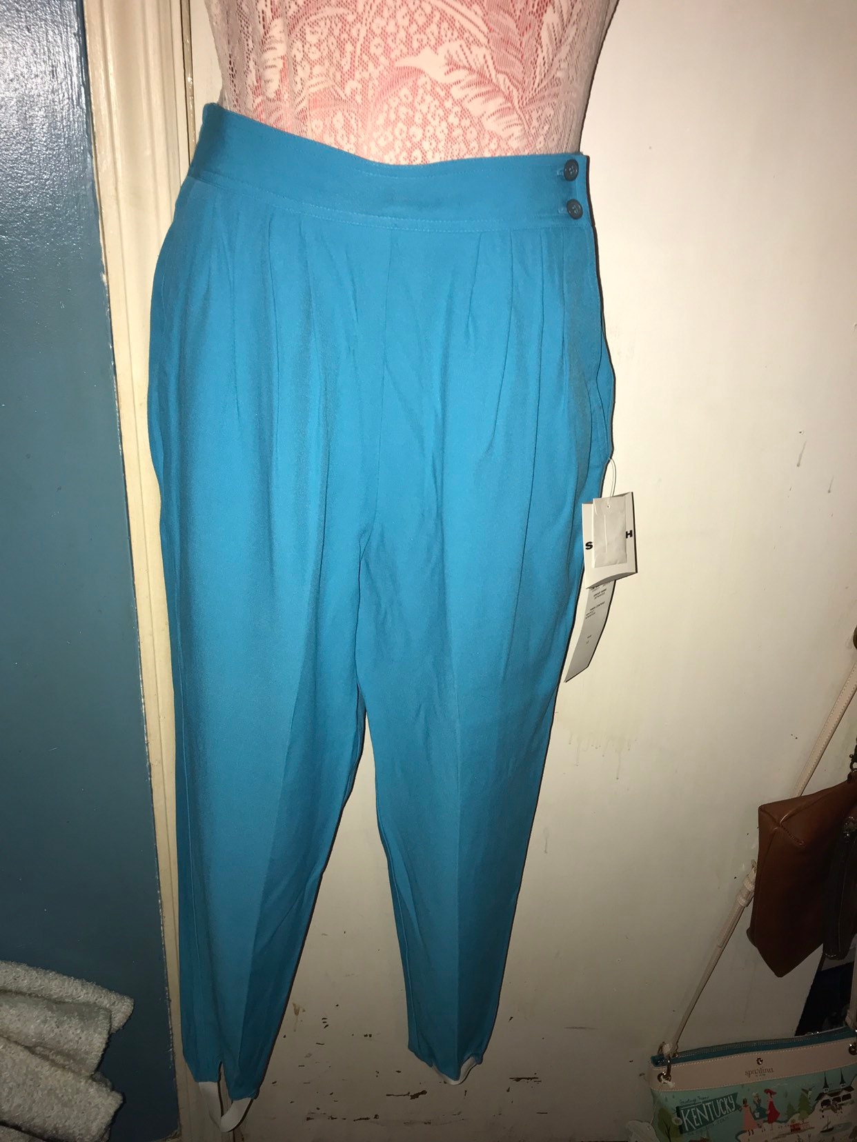 Vintage Chaus Stirrup Pants. Womens Turquoise Chaus Stirrup Pants. 1980 ...