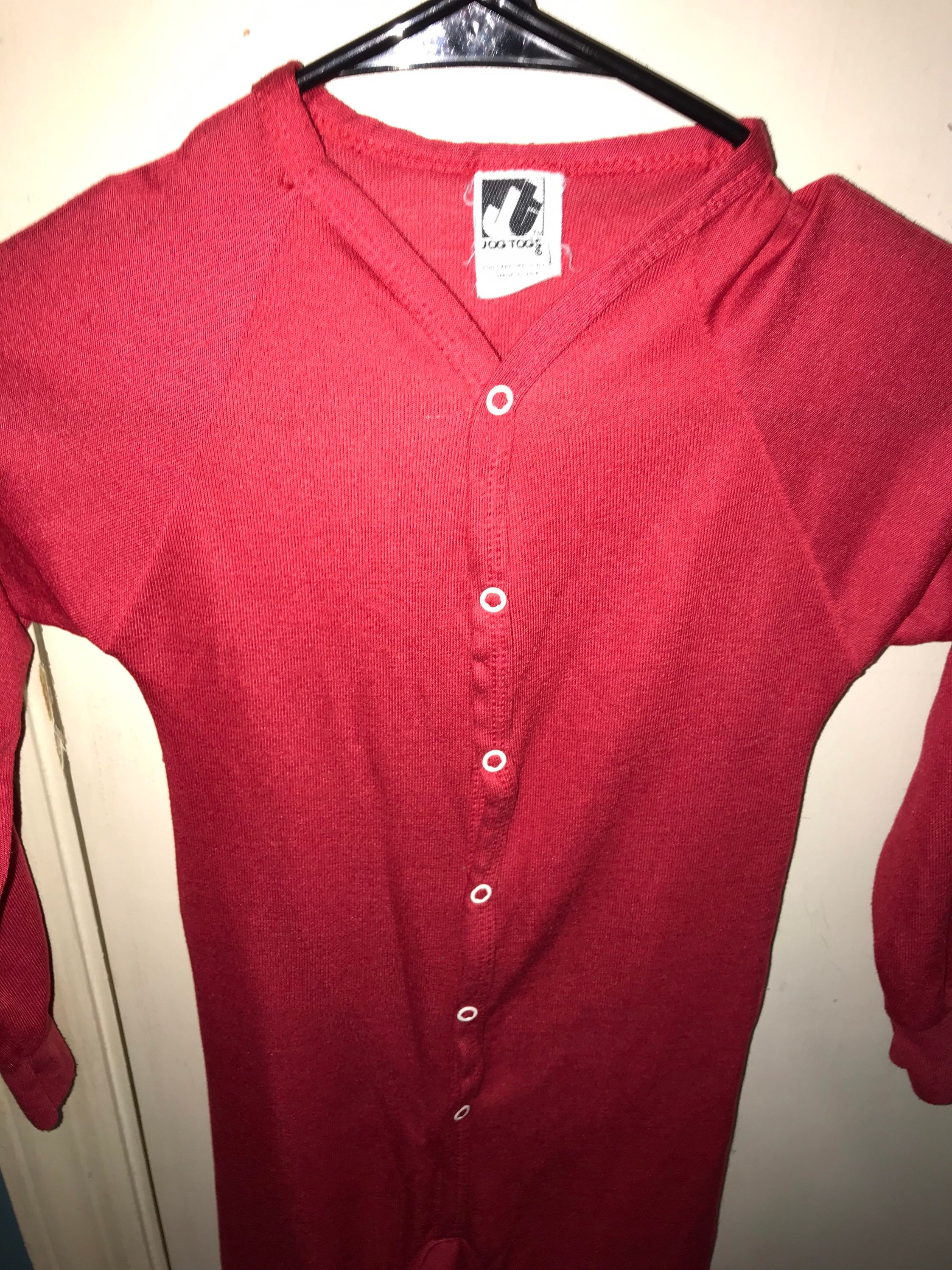 Vintage Kids Red Union Suit With Rear Butt Flap. Children’s Cherry Red ...