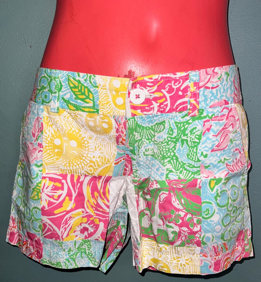 Vintage Lilly Pulitzer Short Shorts. Mult-patterned Patchwork, Size 0 ...