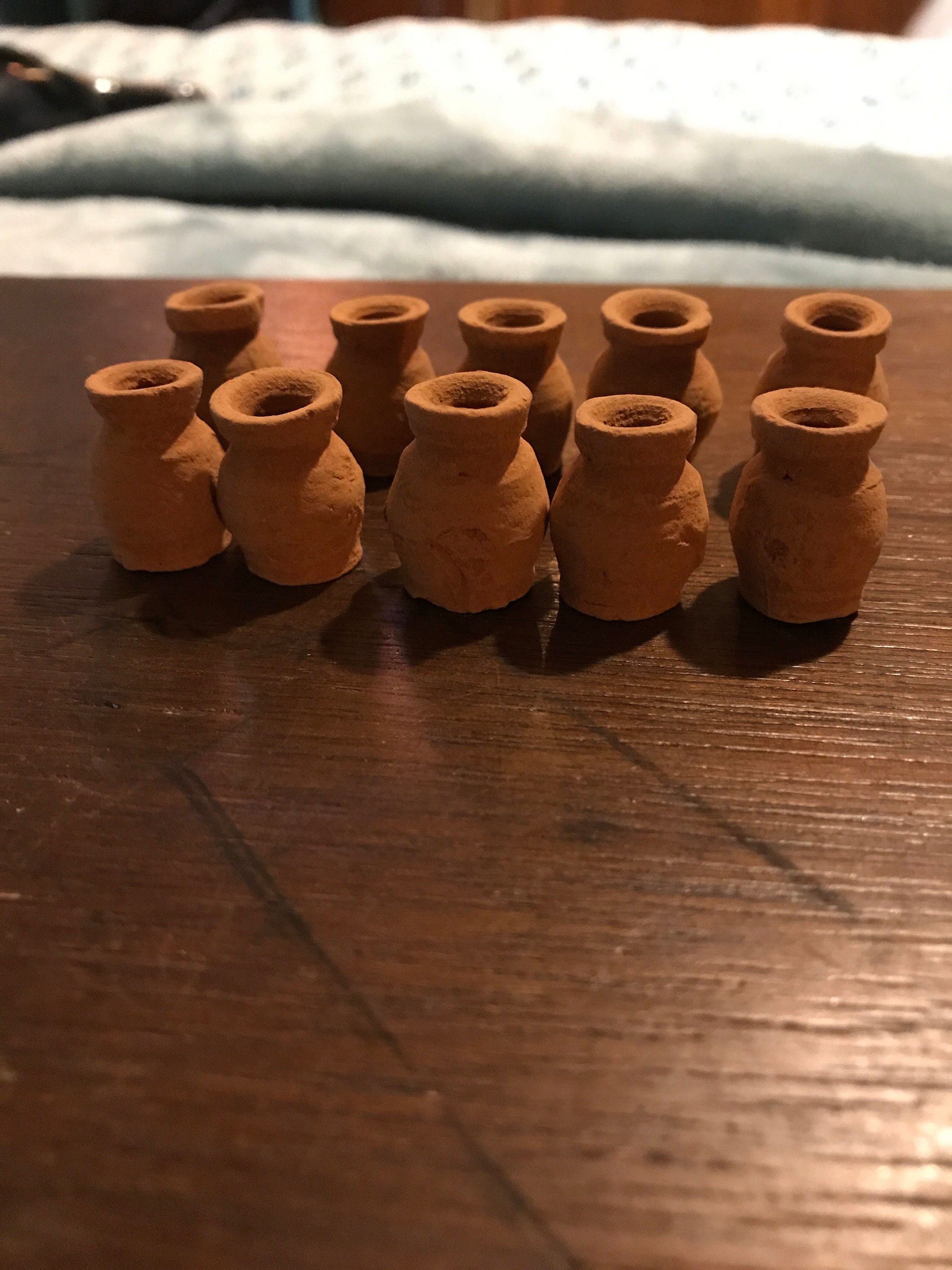 Vintage Doll House. Miniature Clay Pots. Pottery. Set of Ten Small Clay ...