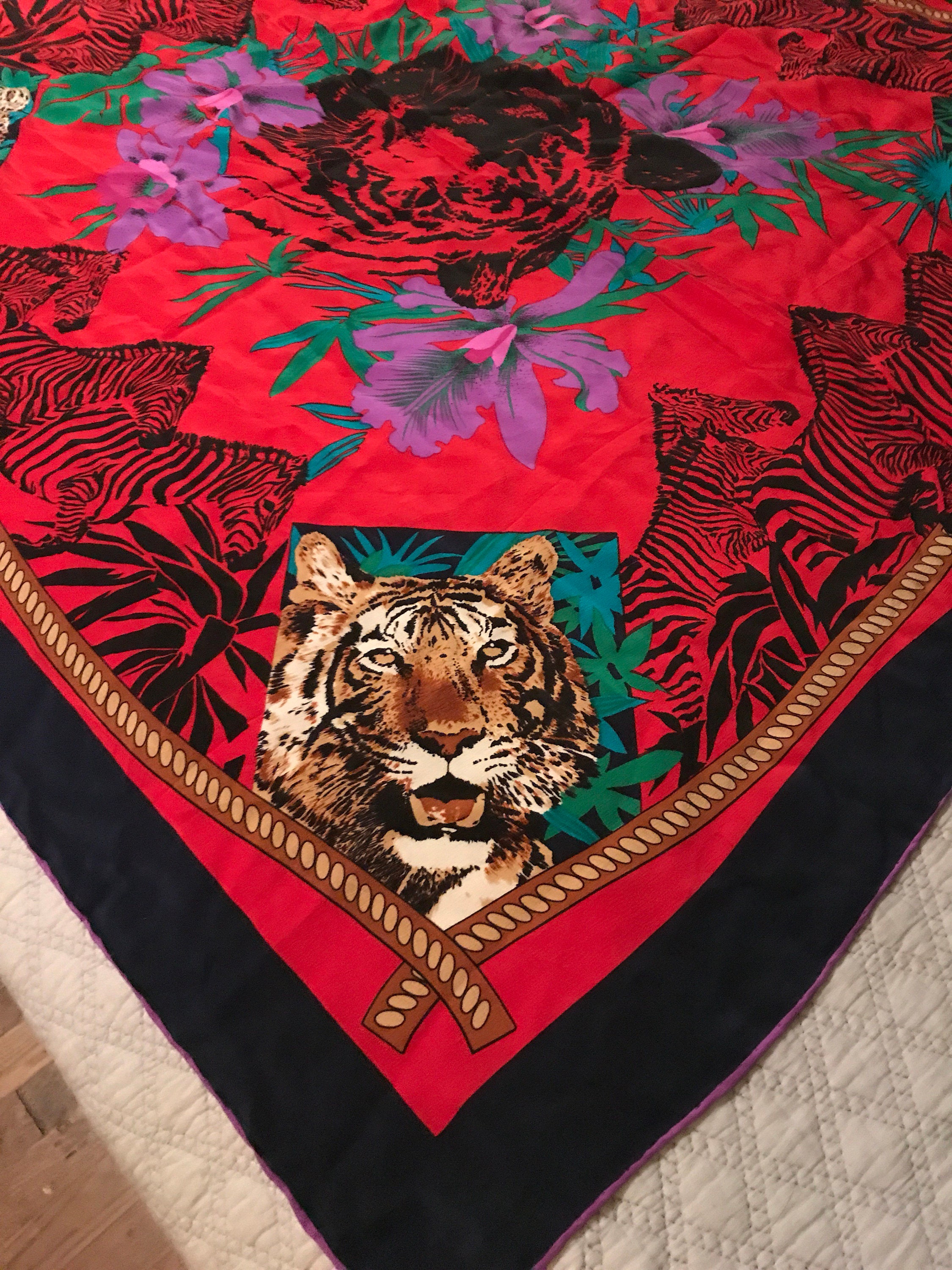 Vintage Scarf. Vintage Gant Gaither Scarf. Tiger Scarf. Gant Gaither.