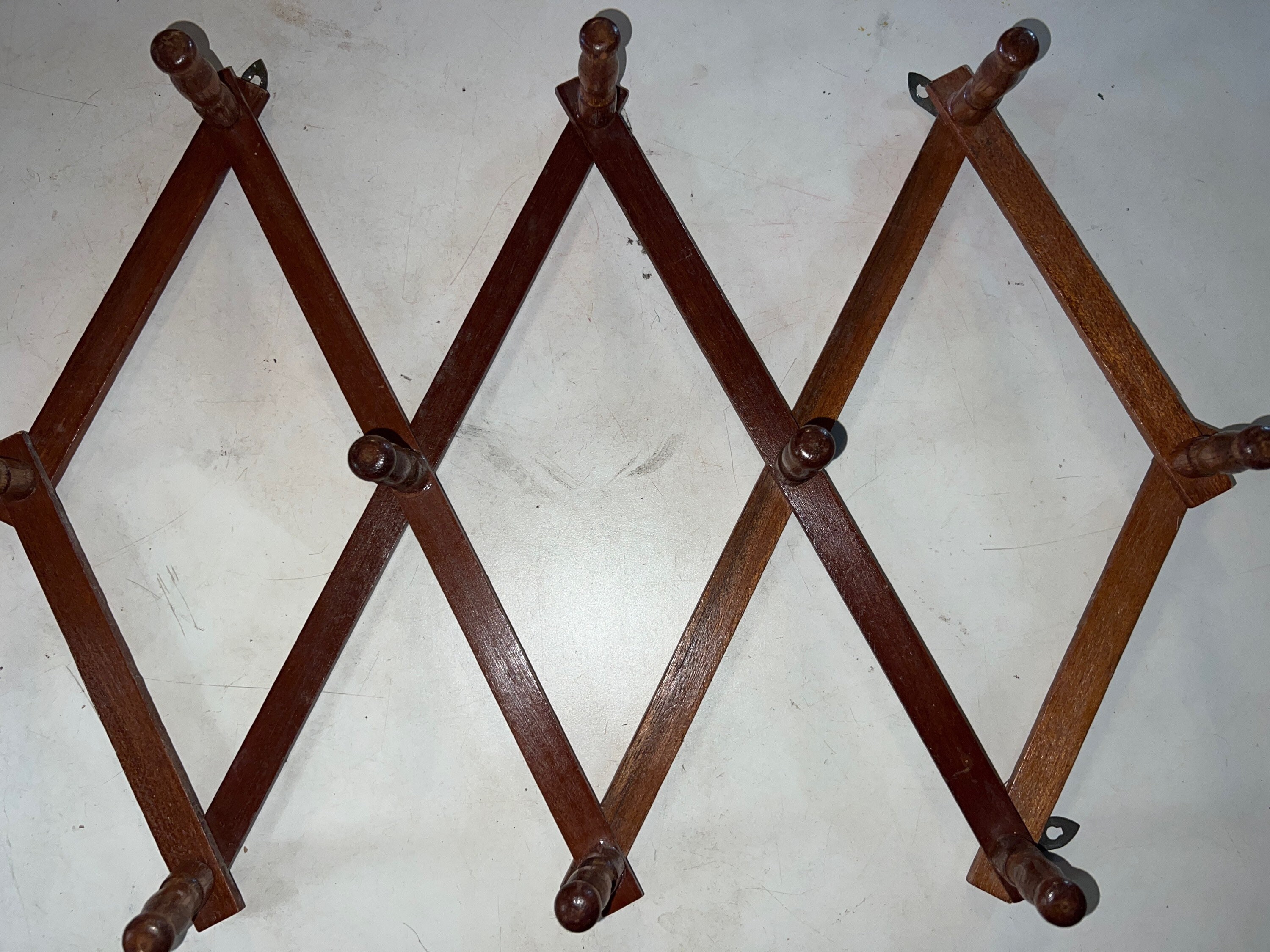 Vintage Wooden Accordion Rack. Wood Expandable Wall Rack. Wood Decor ...