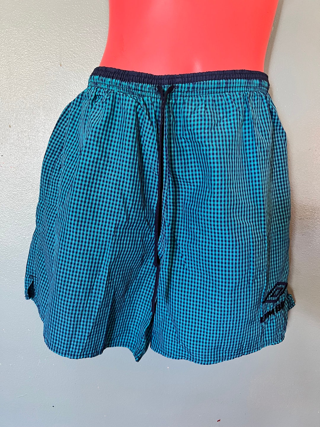 Vintage 90's Turquoise Umbro Shorts. Turquoise Nylon Umbro Shorts. 1990 ...