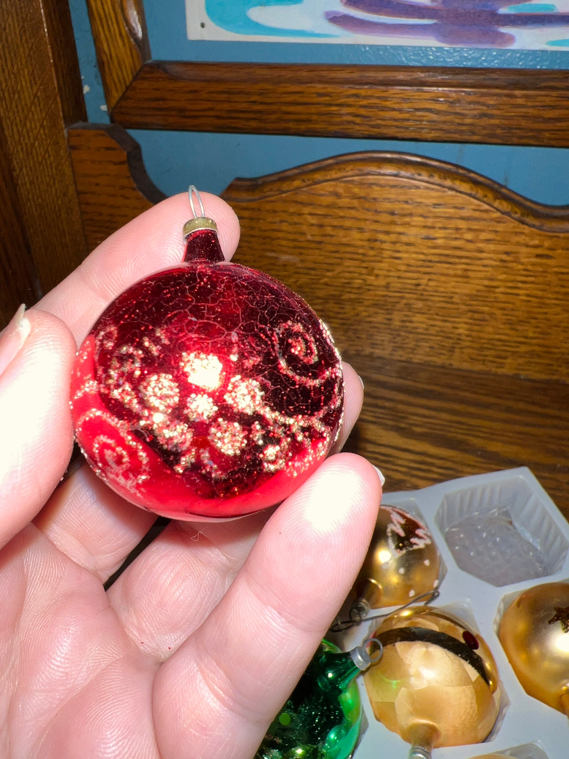 Vintage Small Mercury Glass Ball Ornaments. Small Glass Ball Ornaments ...