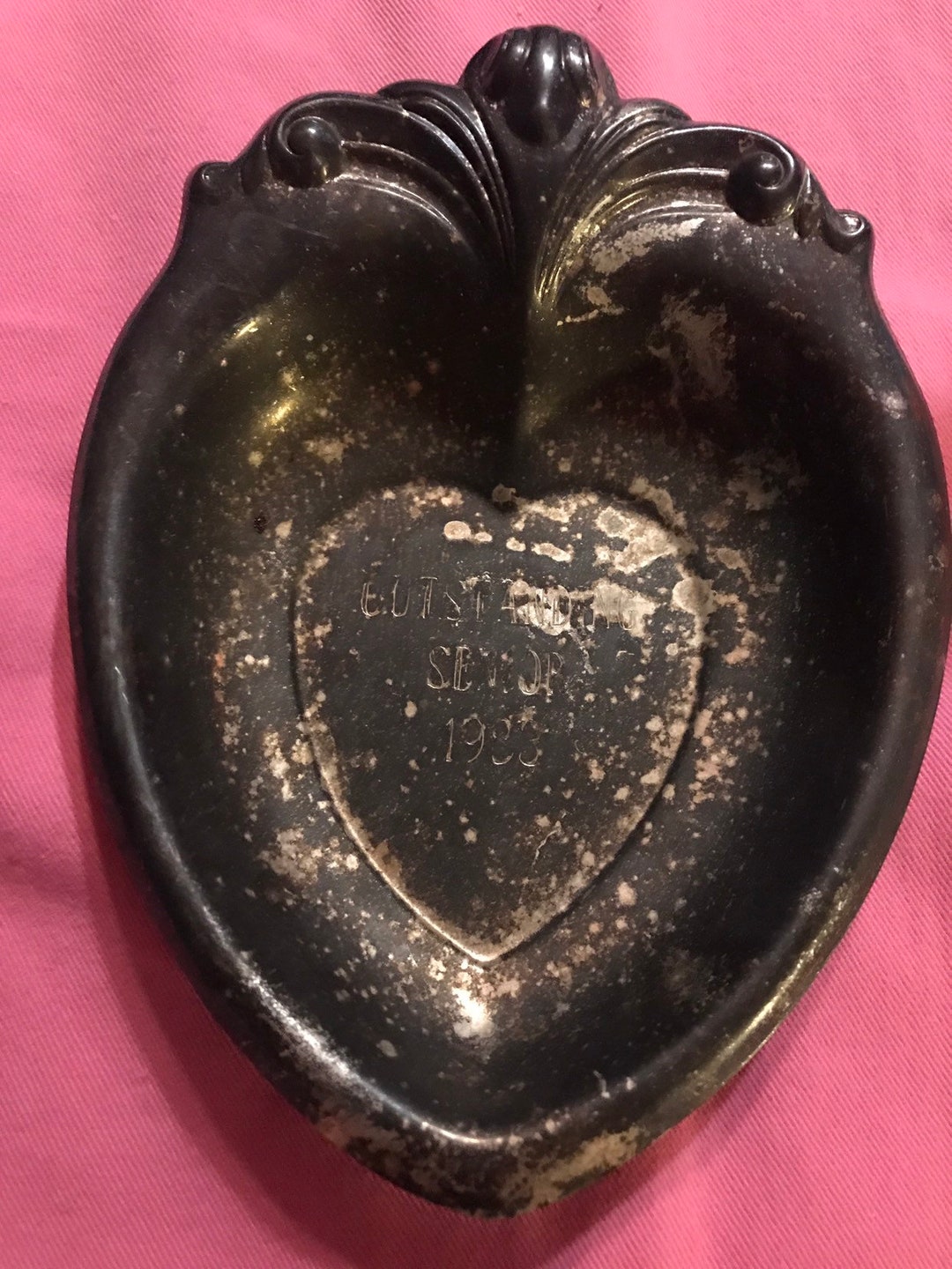 Vintage Silverplate Heart Dish. Engraved Silver Heart Bowl. - Etsy