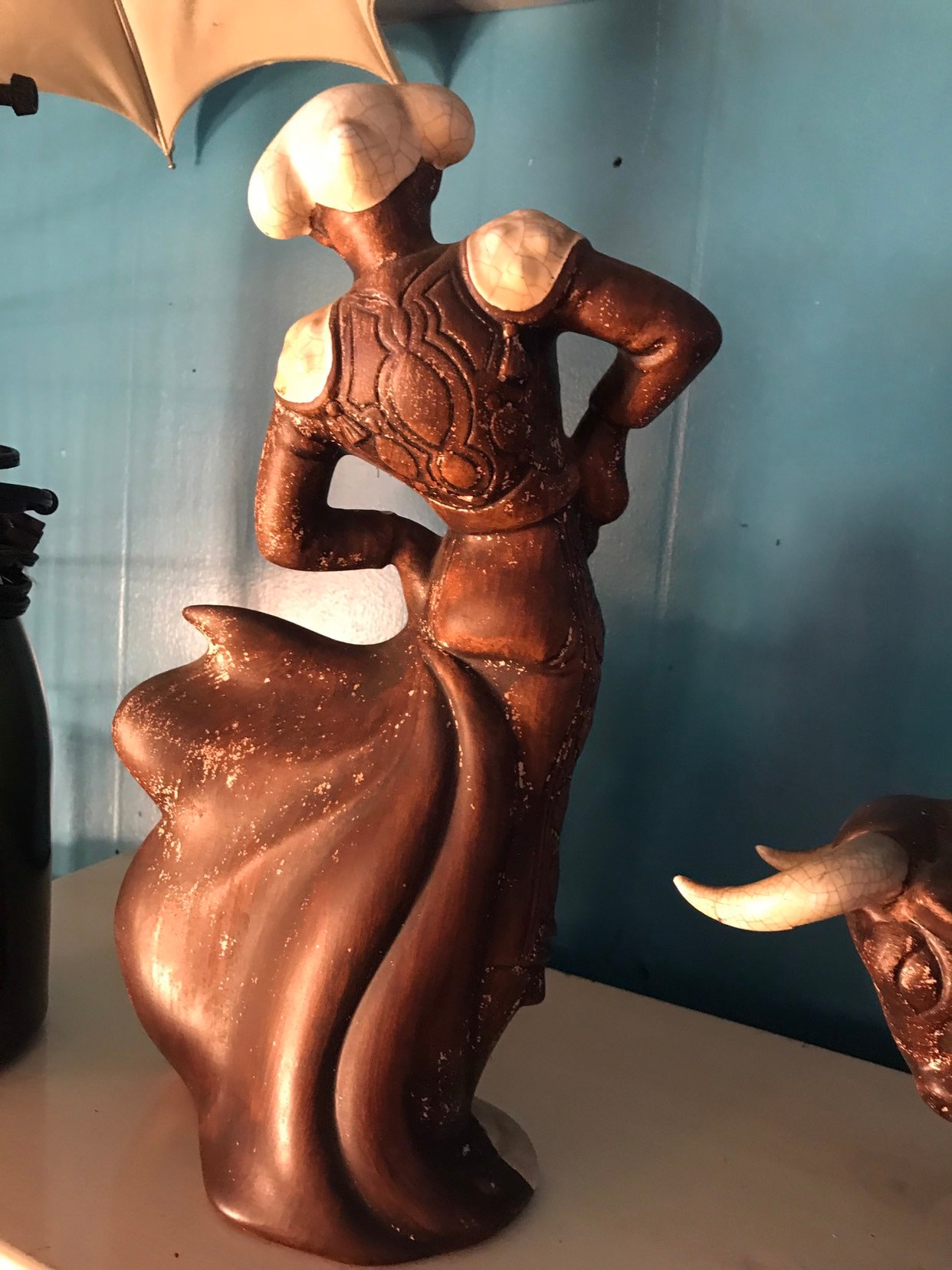 Vintage Ceramic Bull and Matador. Ceramic Pottery Bull. Ceramic Pottery ...