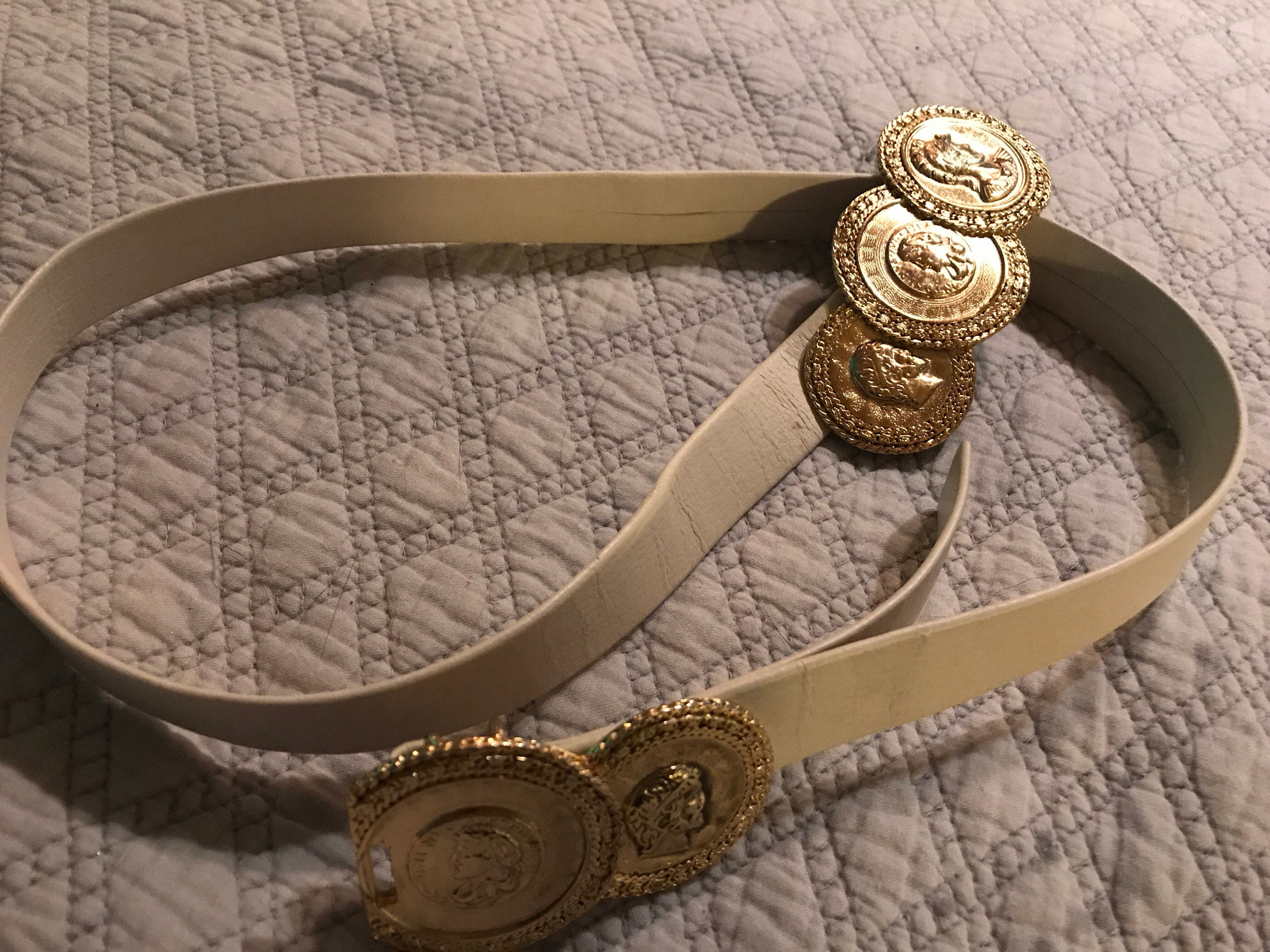 Vintage Gold Coin Belt Buckle. Gold Coin Belt Buckle. White | Etsy