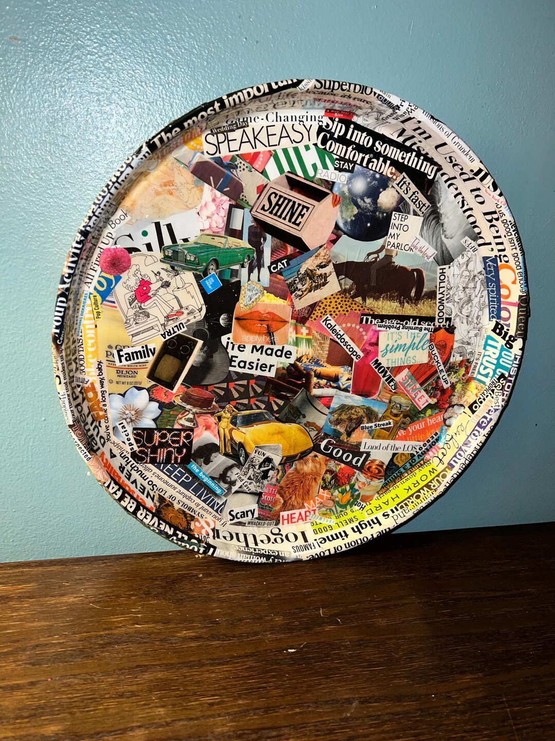 Vintage Handmade Collage Decorative Tray, OOAK - Etsy