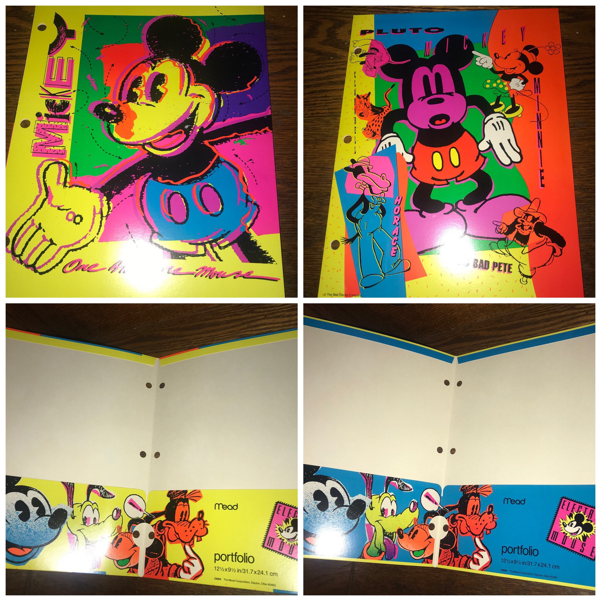 Vintage Mead Mickey Mouse Folder Mickey Mouse Portfolio Office Home ...