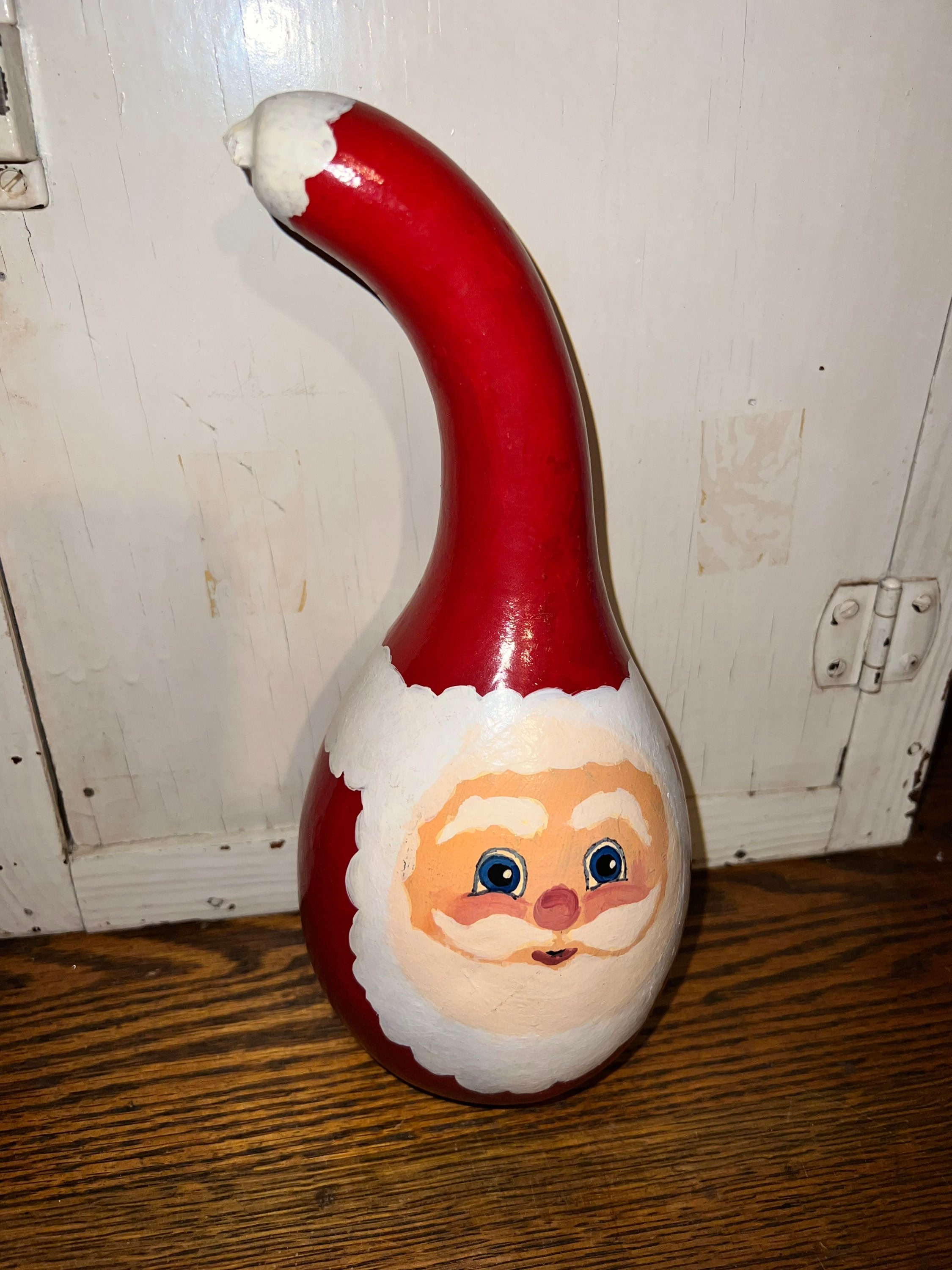 Vintage Santa Claus Gourd. Hand Painted Santa Gourd. Holiday ...