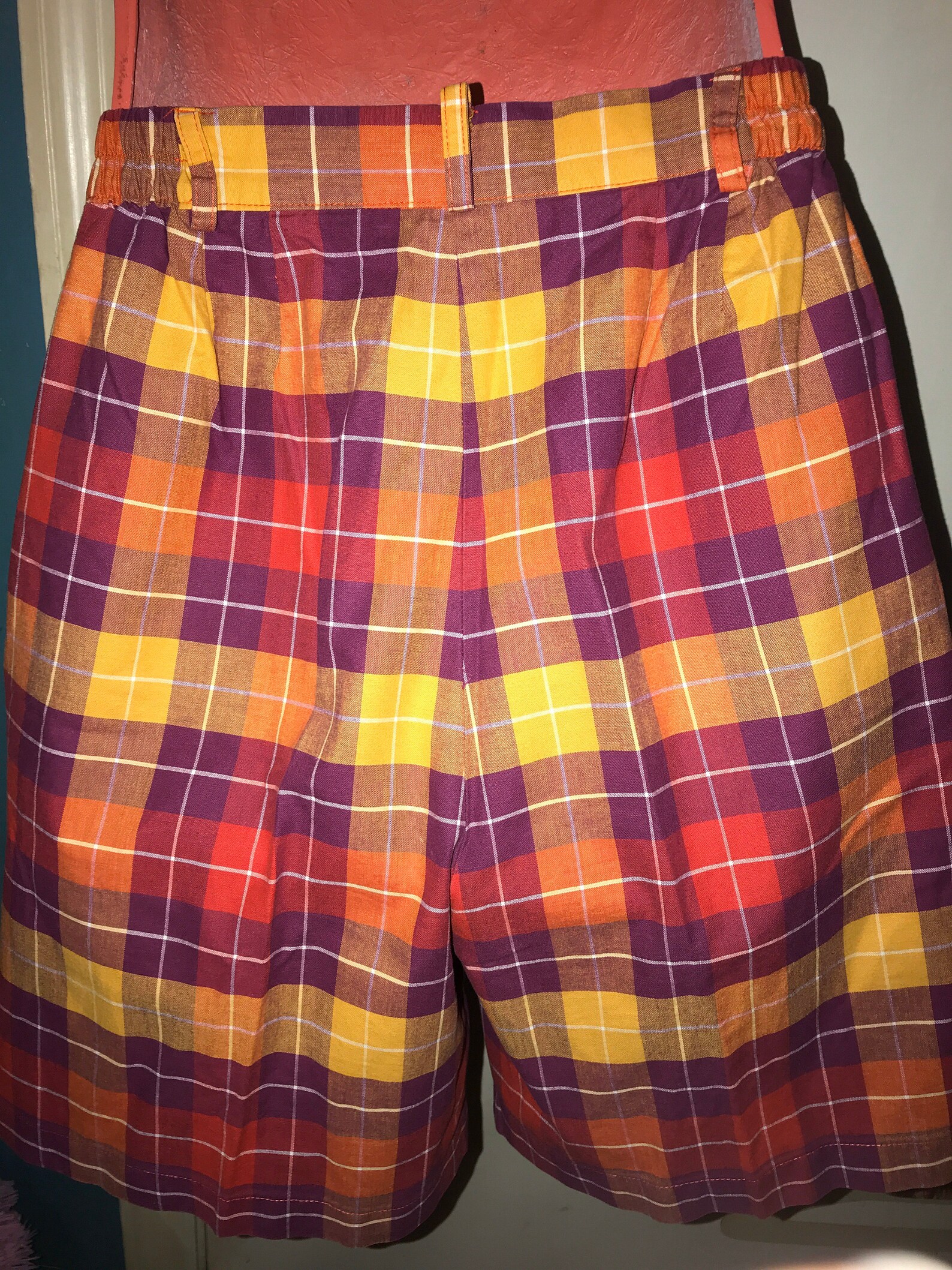 Vintage Plaid Shorts. Woman's Long Plaid Shorts. High - Etsy