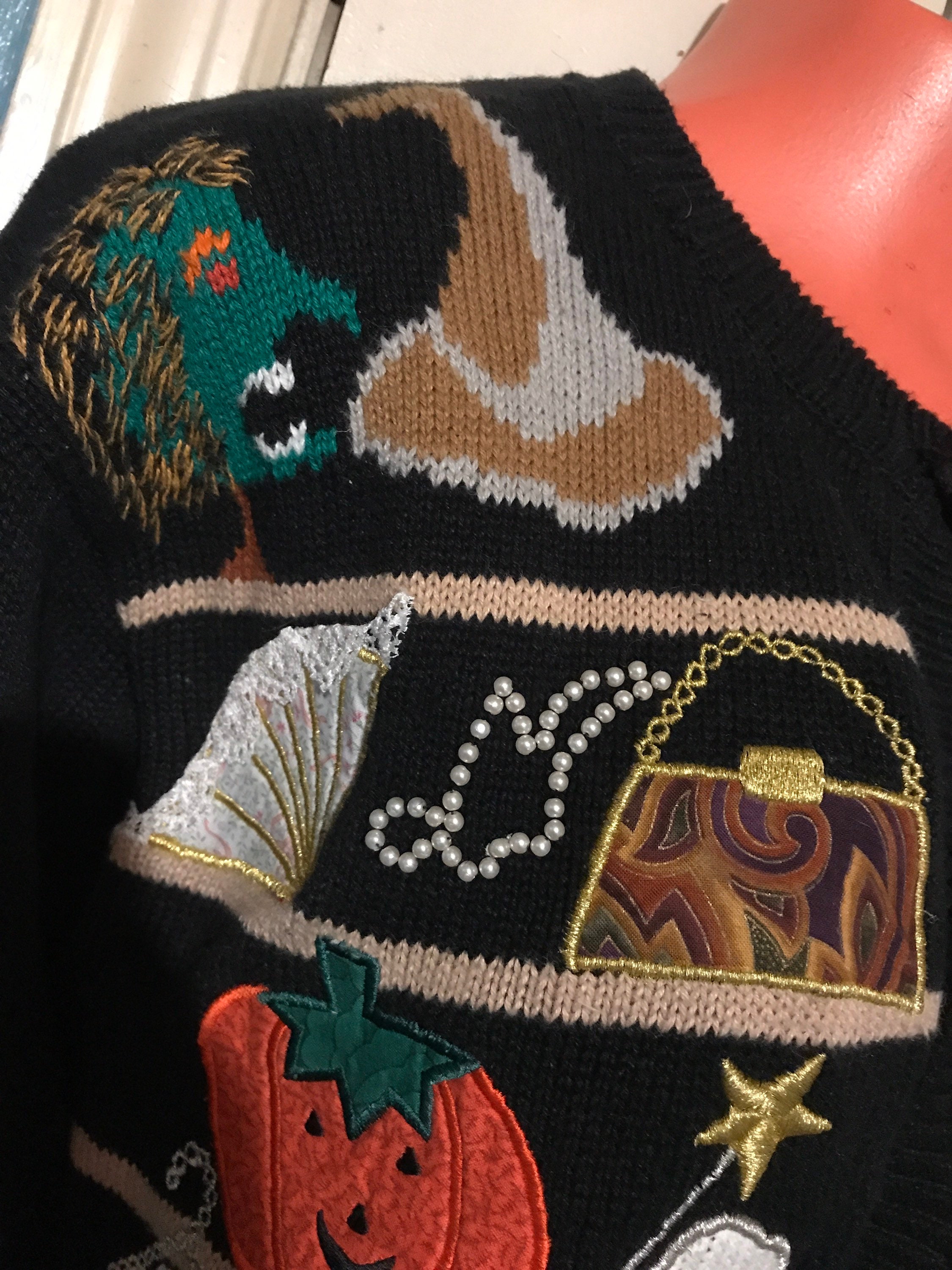 Vintage Halloween Sweater. Ugly Halloween Sweater.Halloween Costume ...