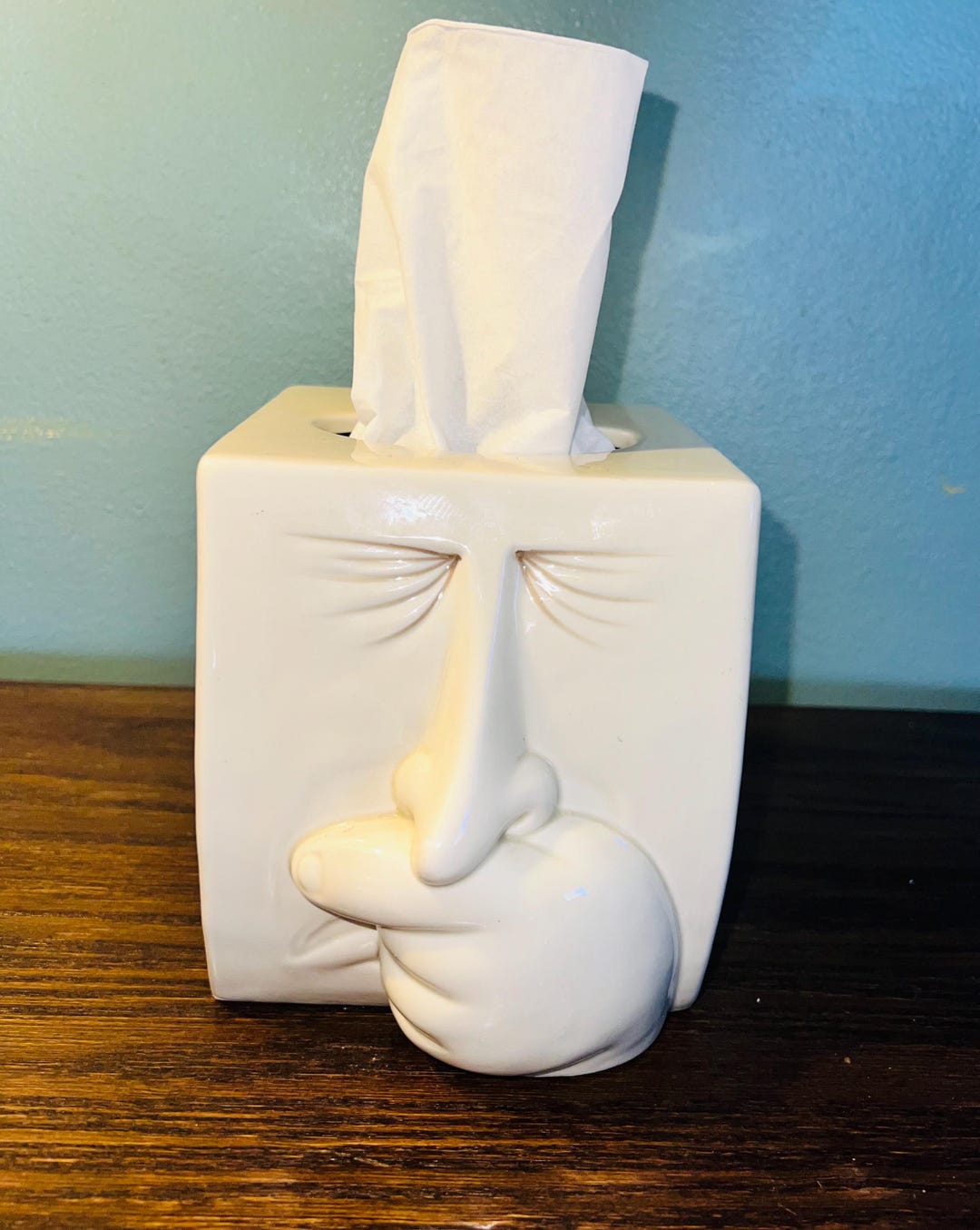 Vintage FF Japan Face Tissue Holder, Glazed Earthenware - Etsy