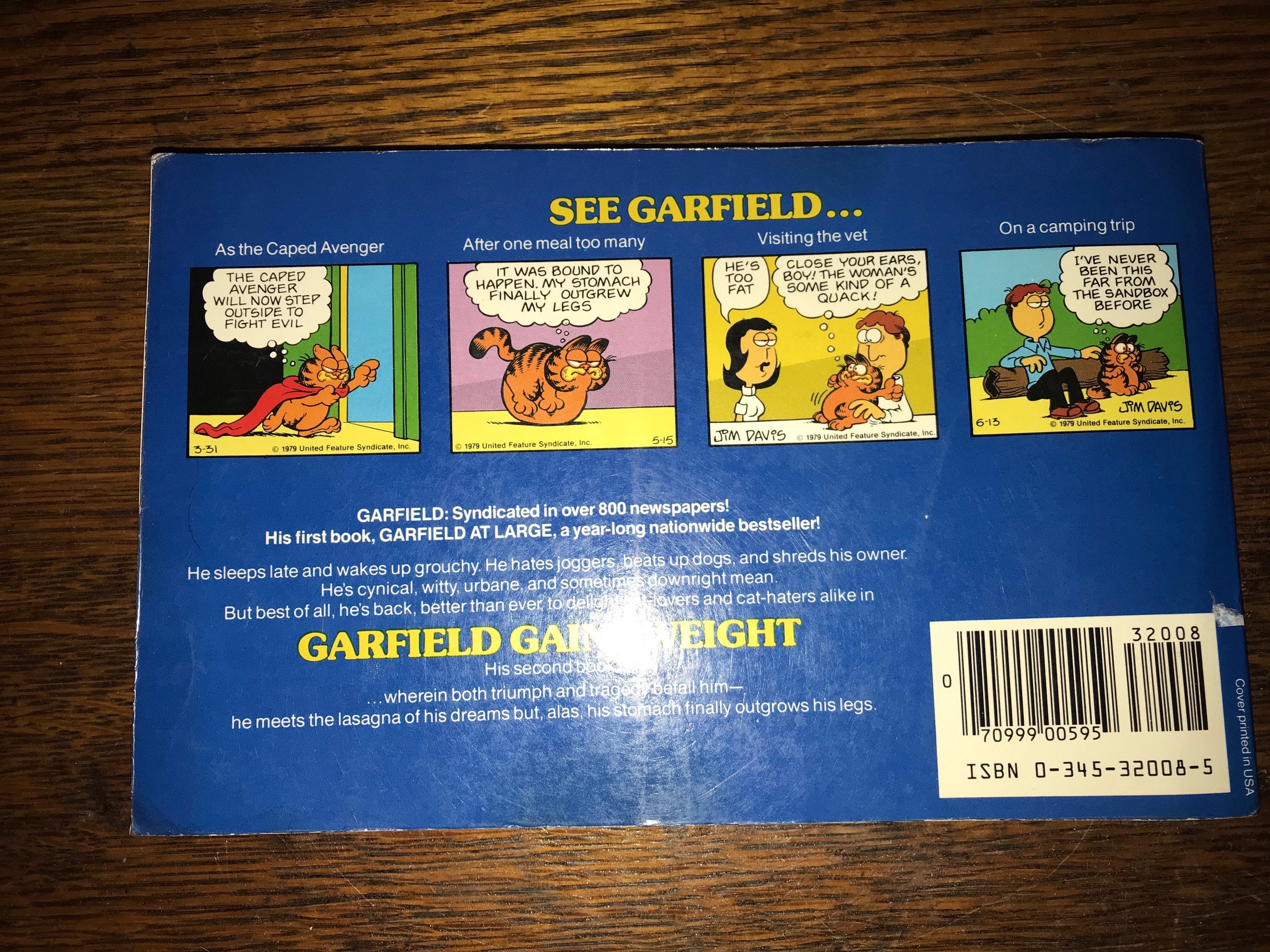 Vintage Garfield Book. 1981 Garfield Gains Weight Book. Garfield Comic ...