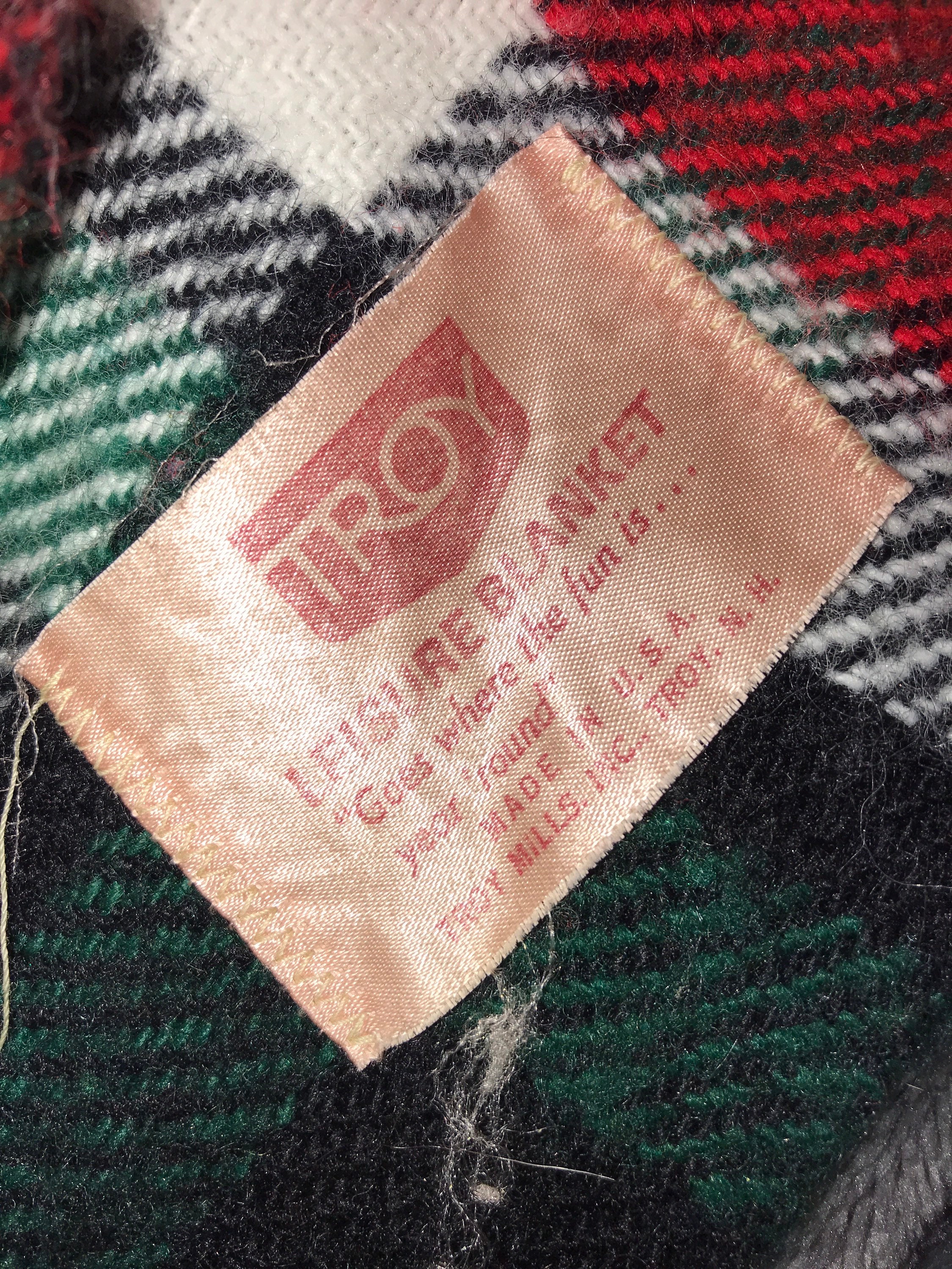 Vintage Troy Leisure Blanket . Red Plaid Wool Like Blanket. Troy ...