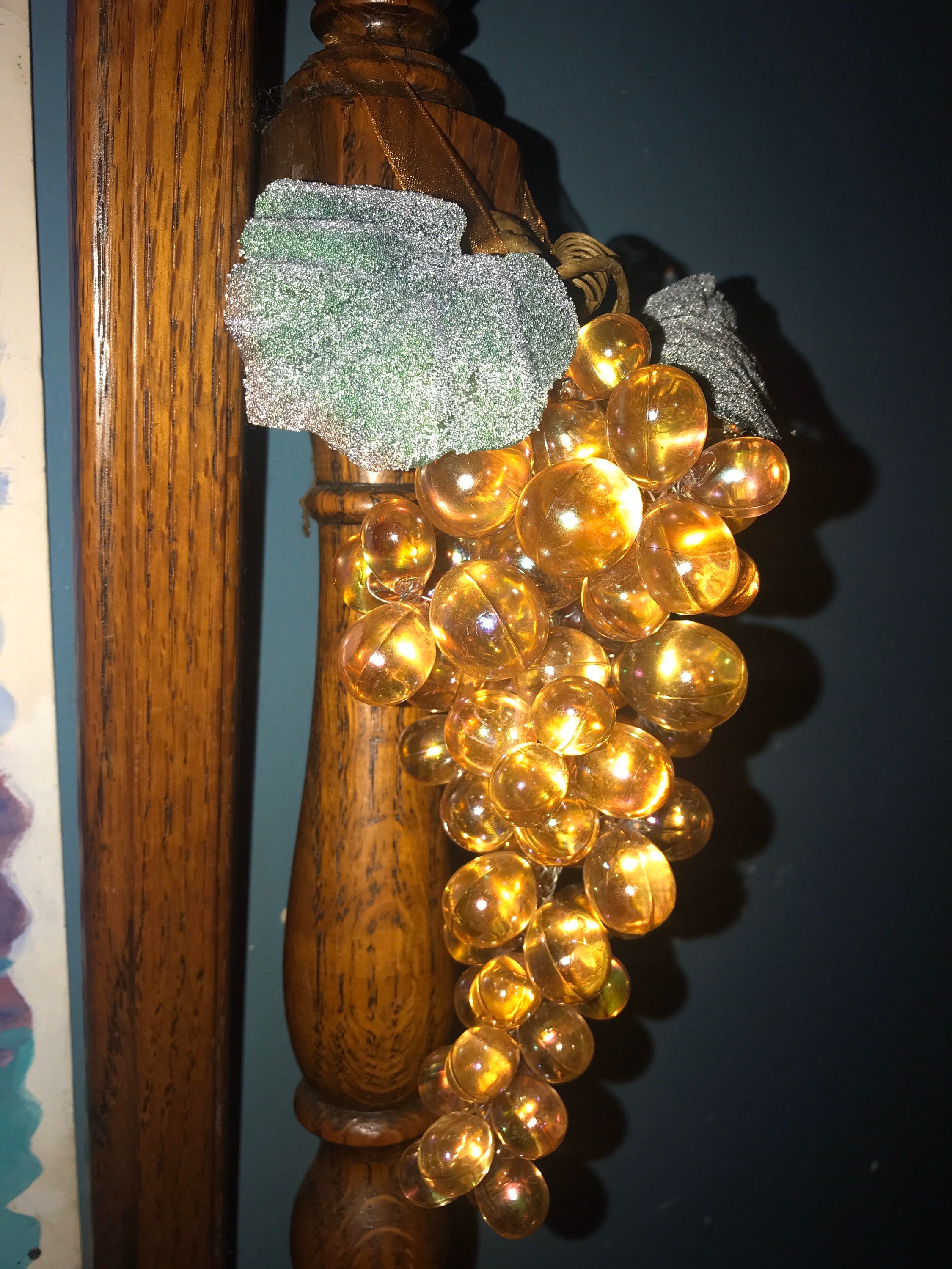 Vintage Plastic Grapes. Beaded Grape Ornaments. Plastic Golden Orange ...