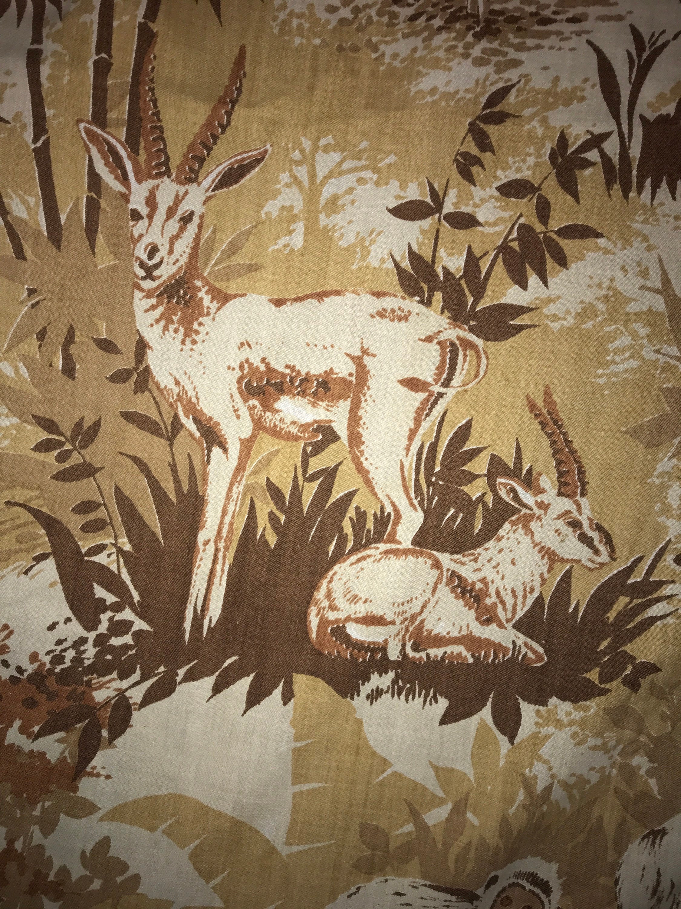 Vintage Safari Flat Sheet and Pillowcases. Jungle Bed Sheet. Lions ...