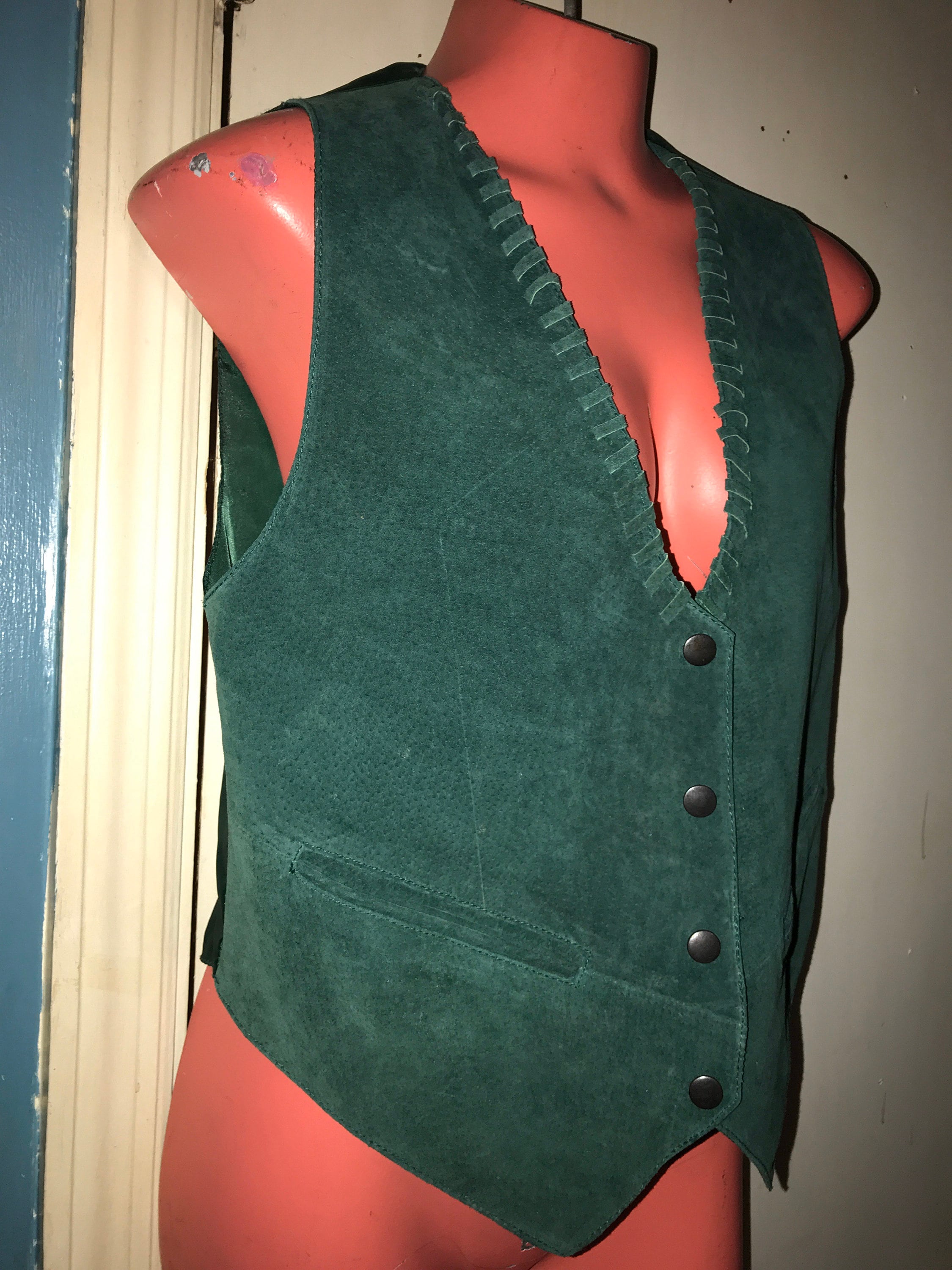 Vintage Green Suede Vest. Suede Vest. Vintage Suede Vest. Vintage ...