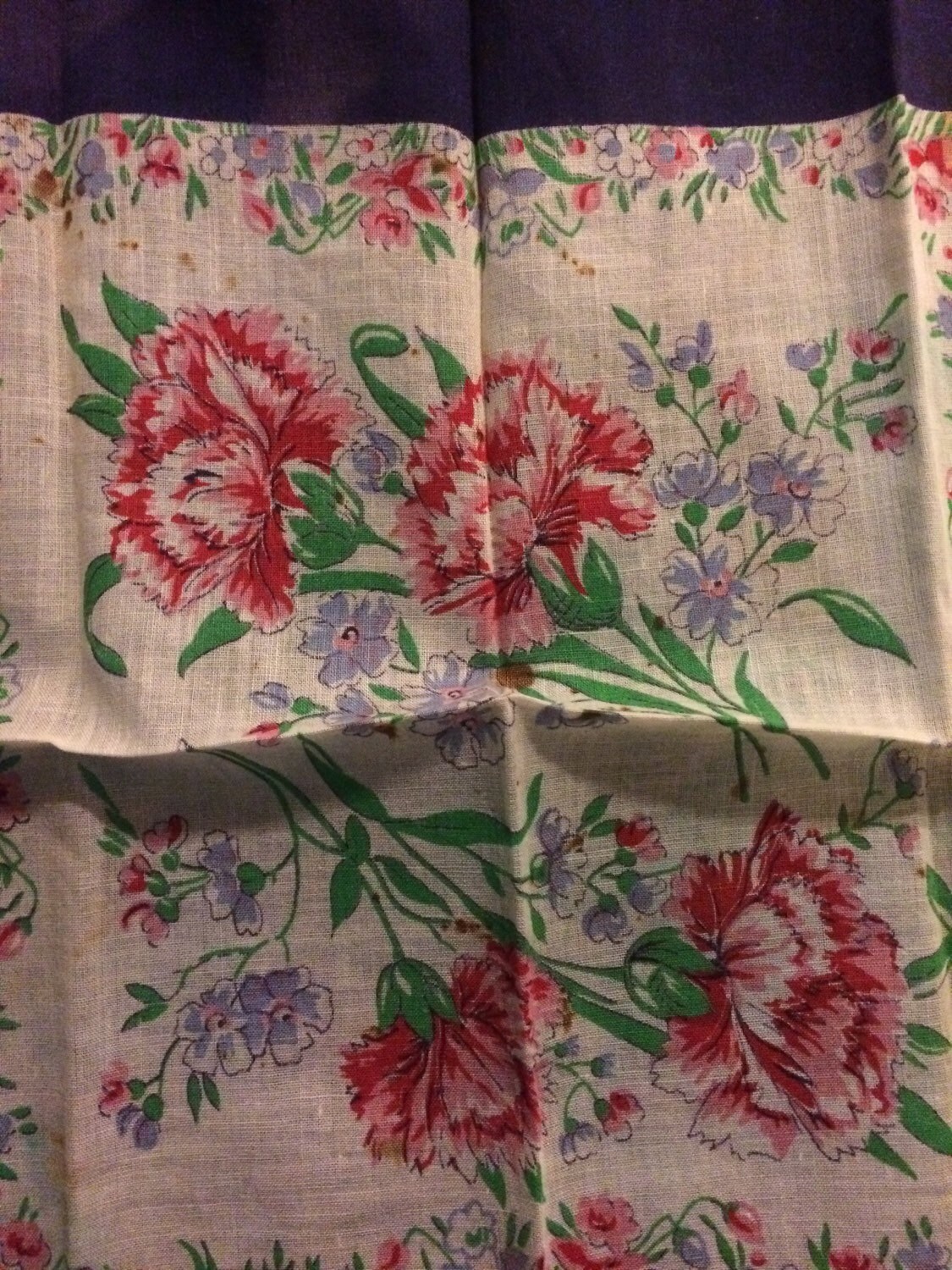 Vintage Flower Handkerchief. Pink Flower Hankie. Flower Handkerchief ...