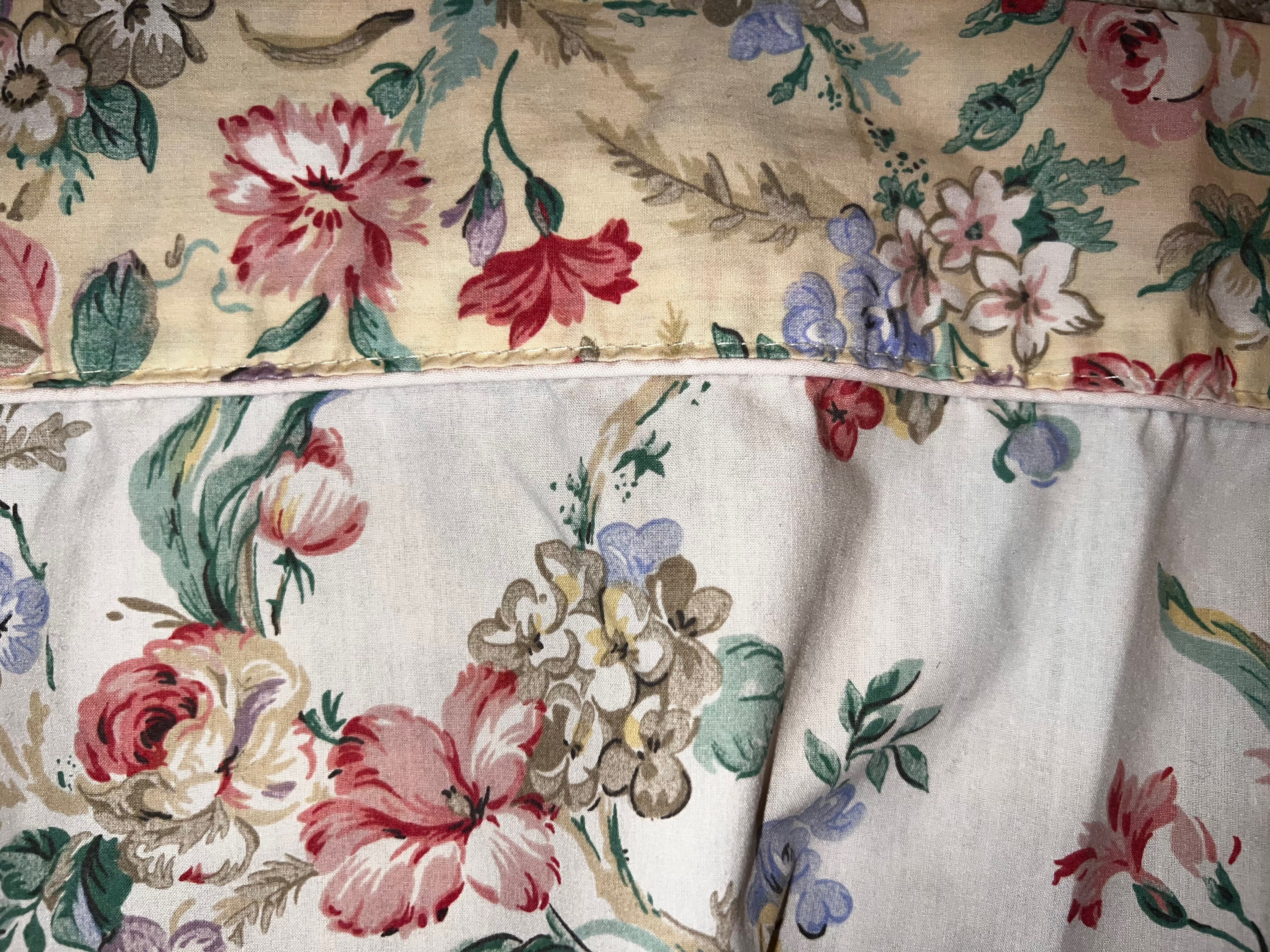 Vintage Laura Ashley Floral Full Size Flat Sheet. Laura Ashley Tan With ...