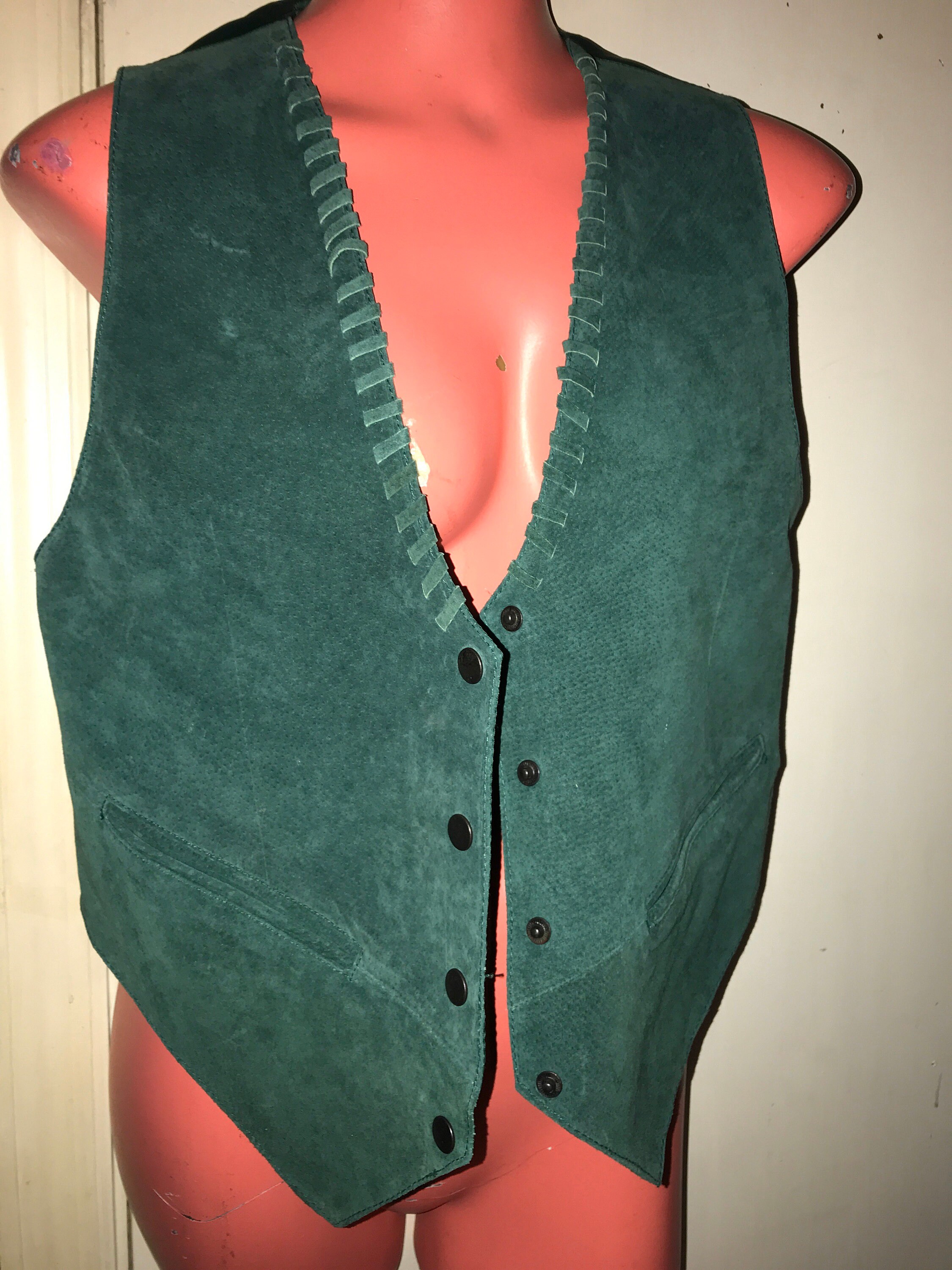 Vintage Green Suede Vest. Suede Vest. Vintage Suede Vest. Vintage ...