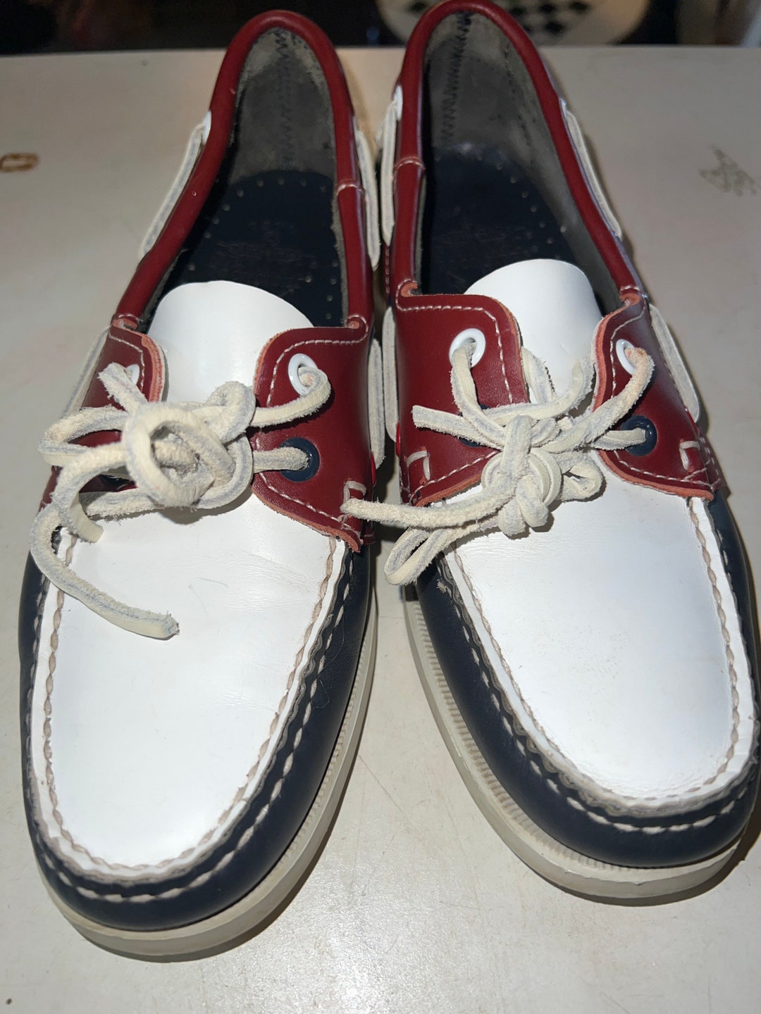 Vintage Sebago Docksiders, Sebago Color Block Boat Shoes. Size 7.5 - Etsy