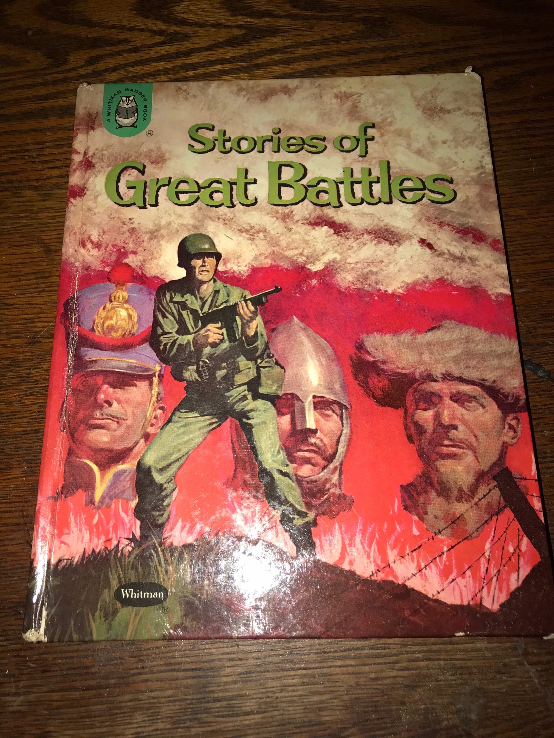 Vintage 1960 Book, Stories of Great Battles. A Whitman Badger Book ...