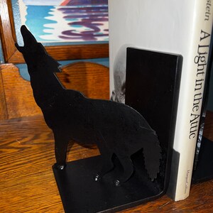 Vintage Metal Wolf Bookends. Wolf Bookends. Howling Wolf Black Metal ...