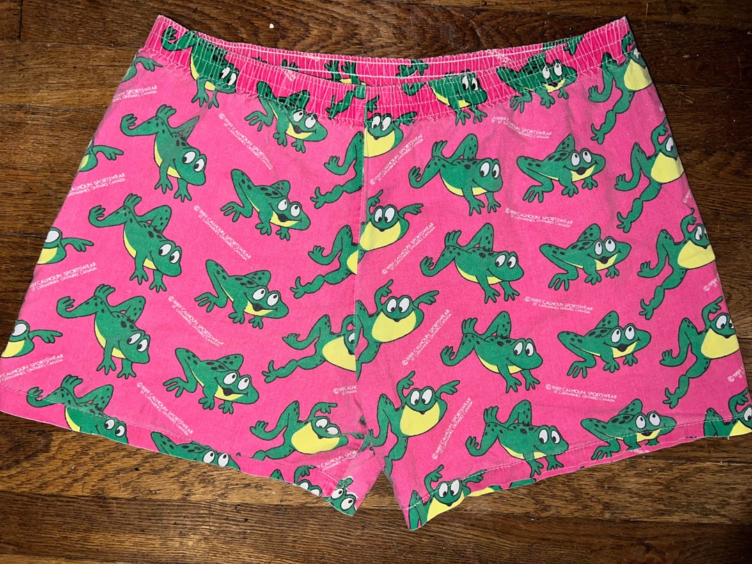 Vintage 1980’s Pink Frog Boxer Shorts. Funky Cute Frog Shorts to Wear ...