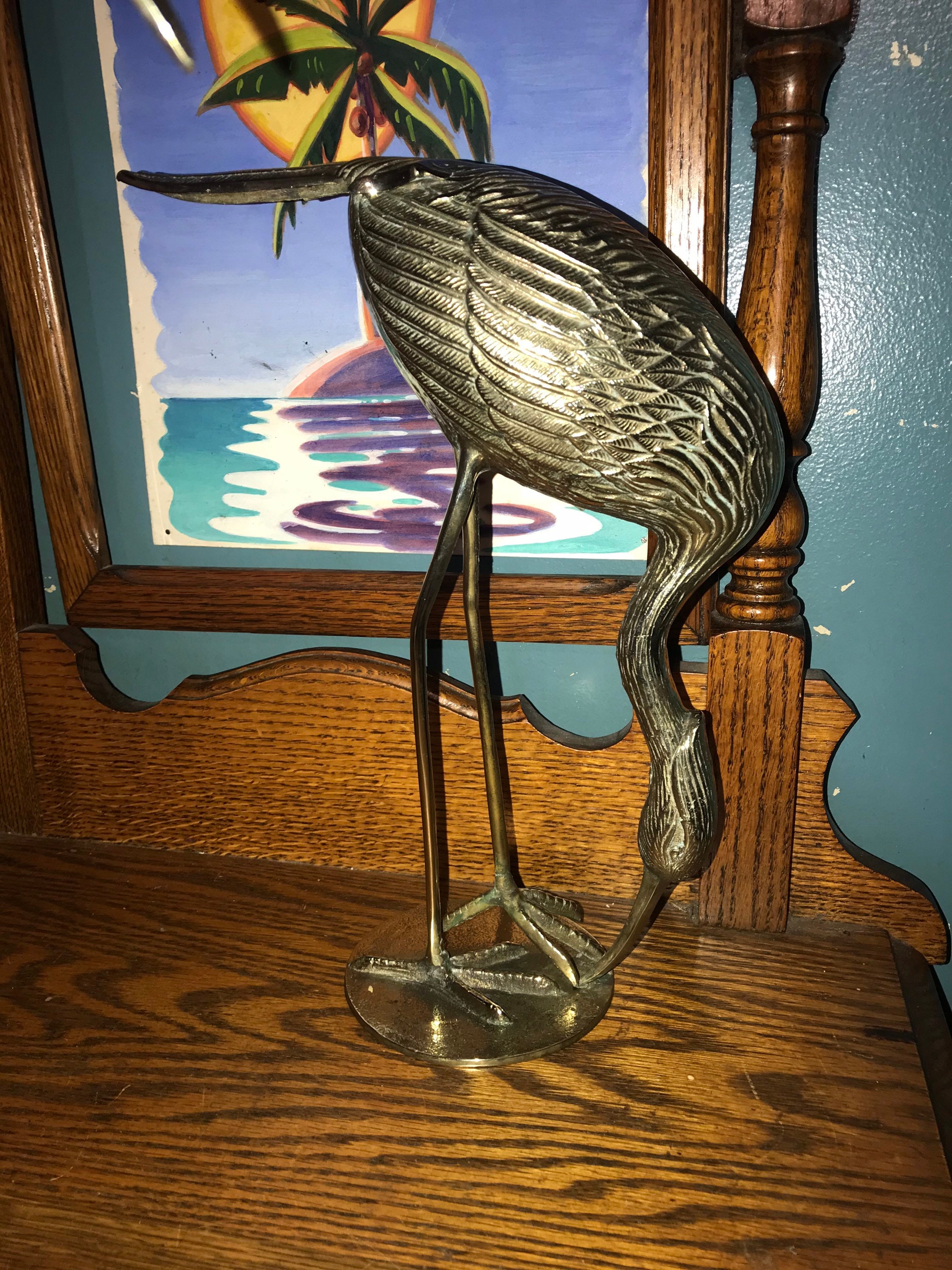 Vintage Large Brass Herons. Set of Brass Heron Birds. Mid Century Brass ...