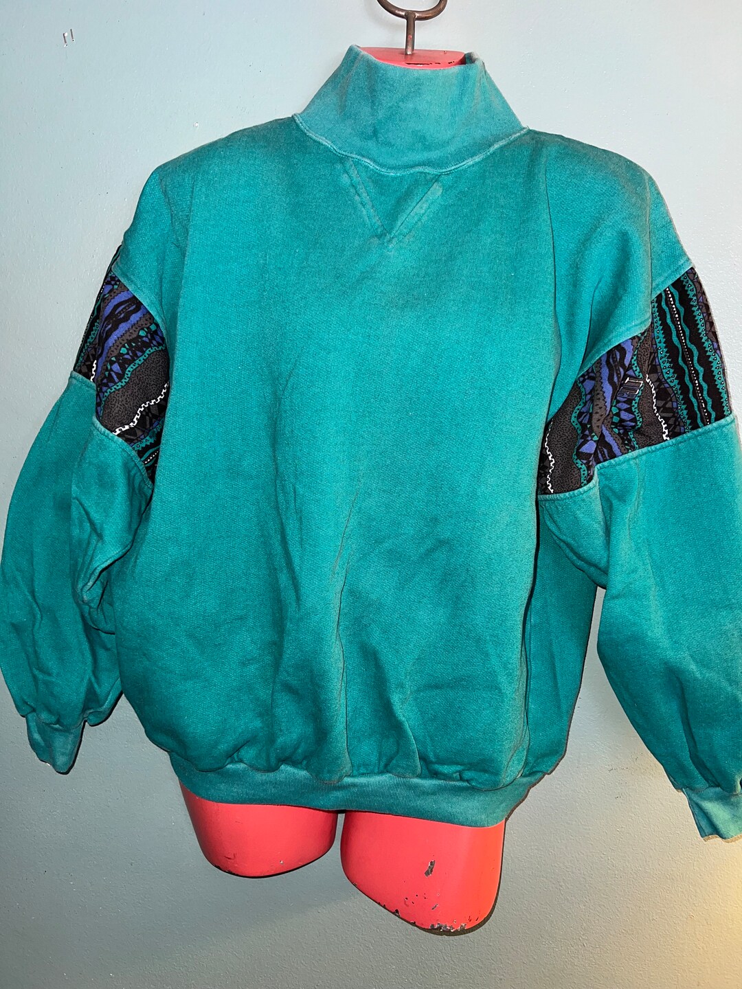 Vintage 80's Green Oversized Sweatshirt, Size Large - Etsy